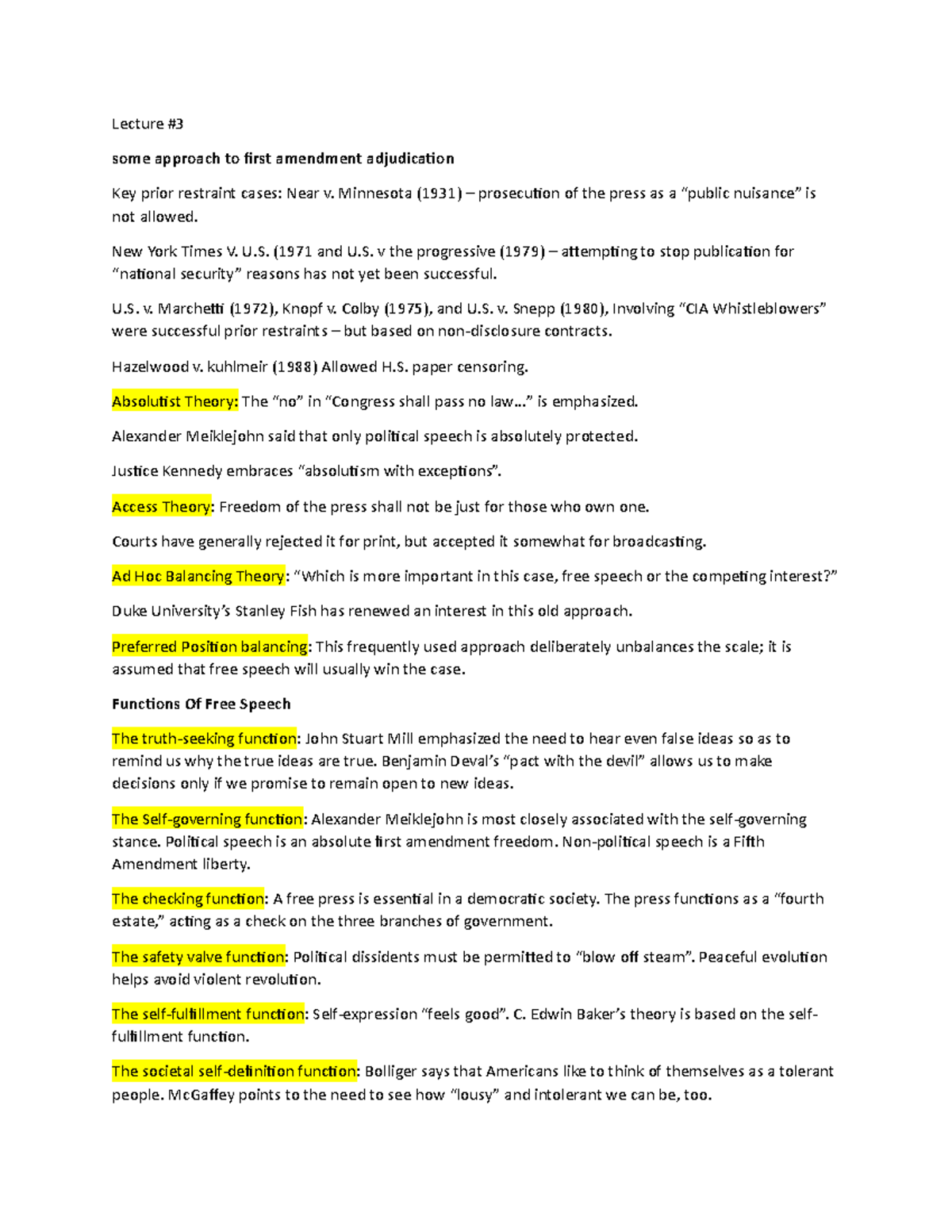 Lecture Week 3 Week 3s Notes The Class Meets Once A Week For 3 