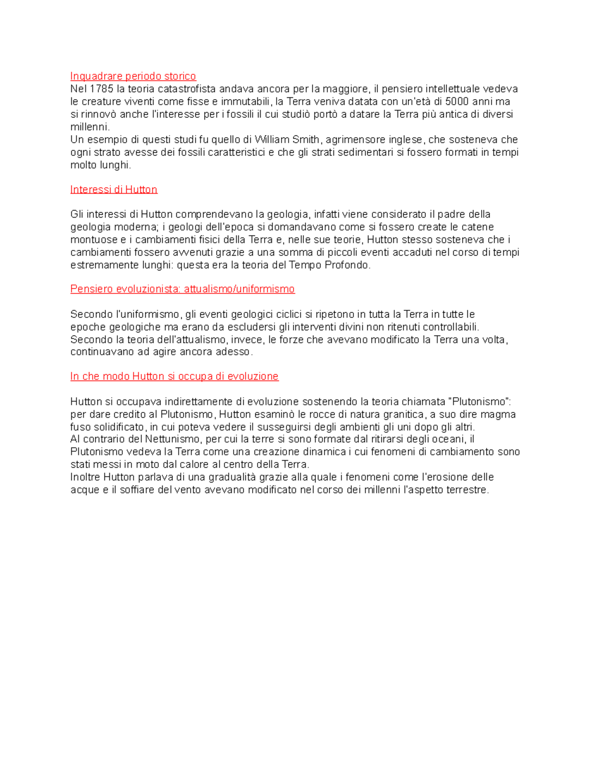Hutton - appunti - Inquadrare periodo storico Nel 1785 la teoria ...