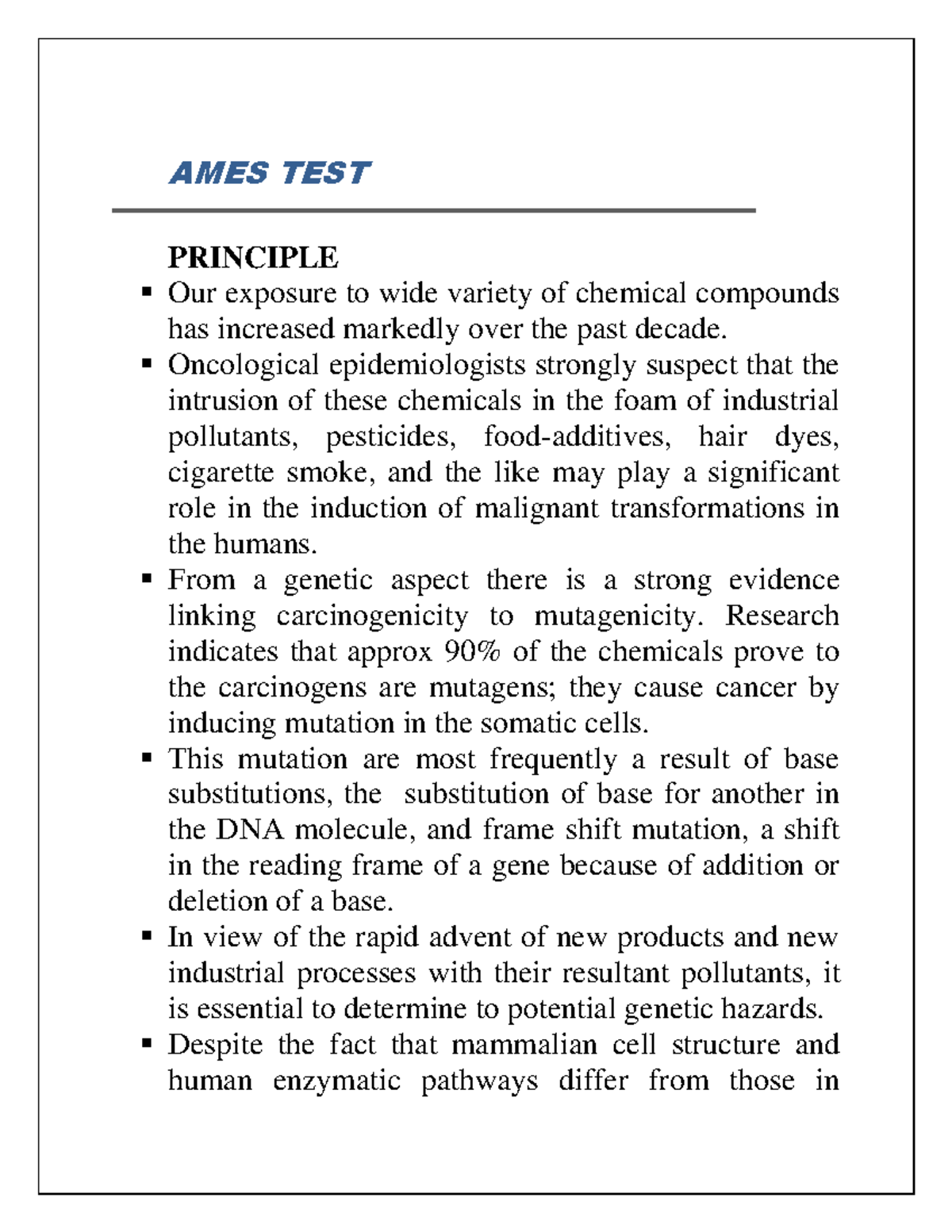 Ames Test Lab Report at Randy Stambaugh blog