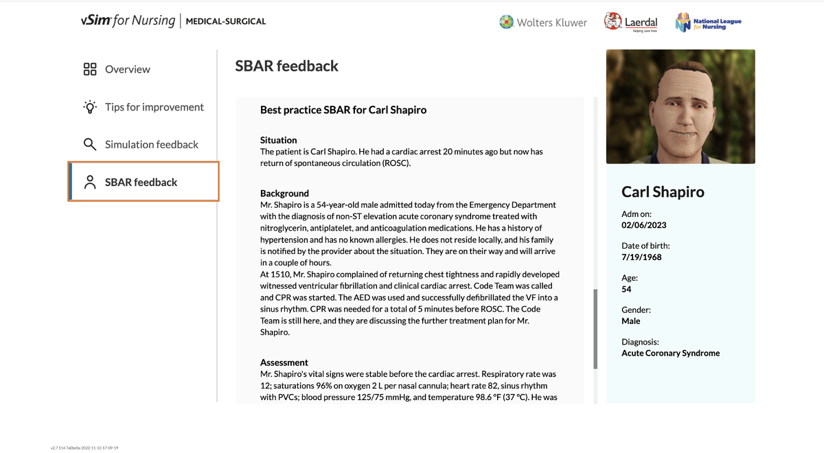 SBAR of Carl Shapiro - NU 201 - Studocu