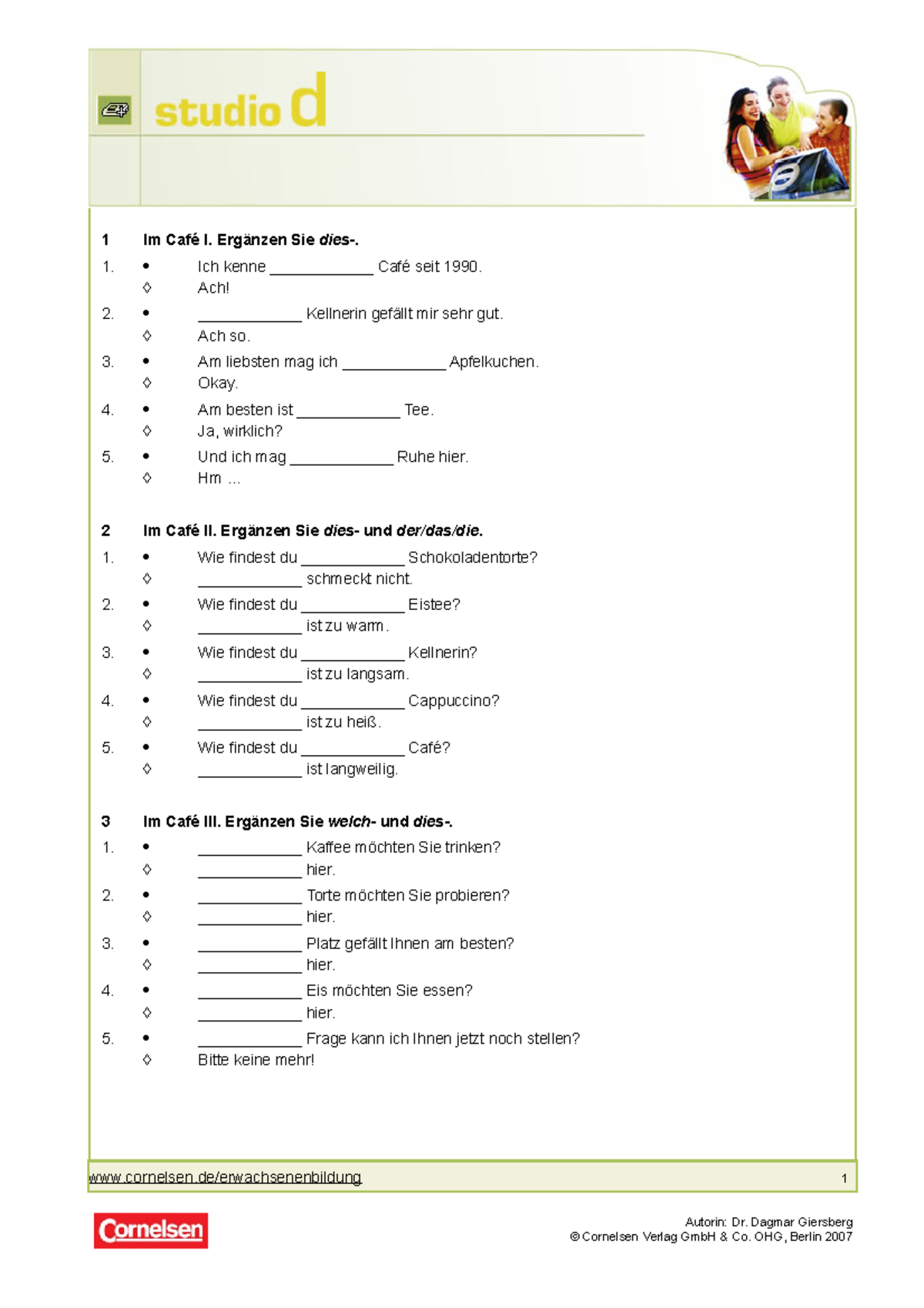 A1 l11 fragepronomen - Demonstrativa und Fragepronomen Arbeitsblatt ...