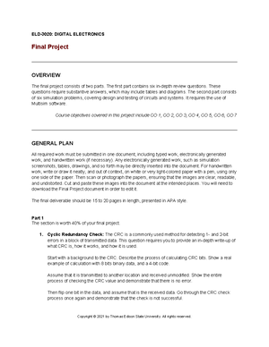 Virtual lab 4 ELD-302-aug21 - ELD-302: DIGITAL ELECTRONICS Virtual Lab ...