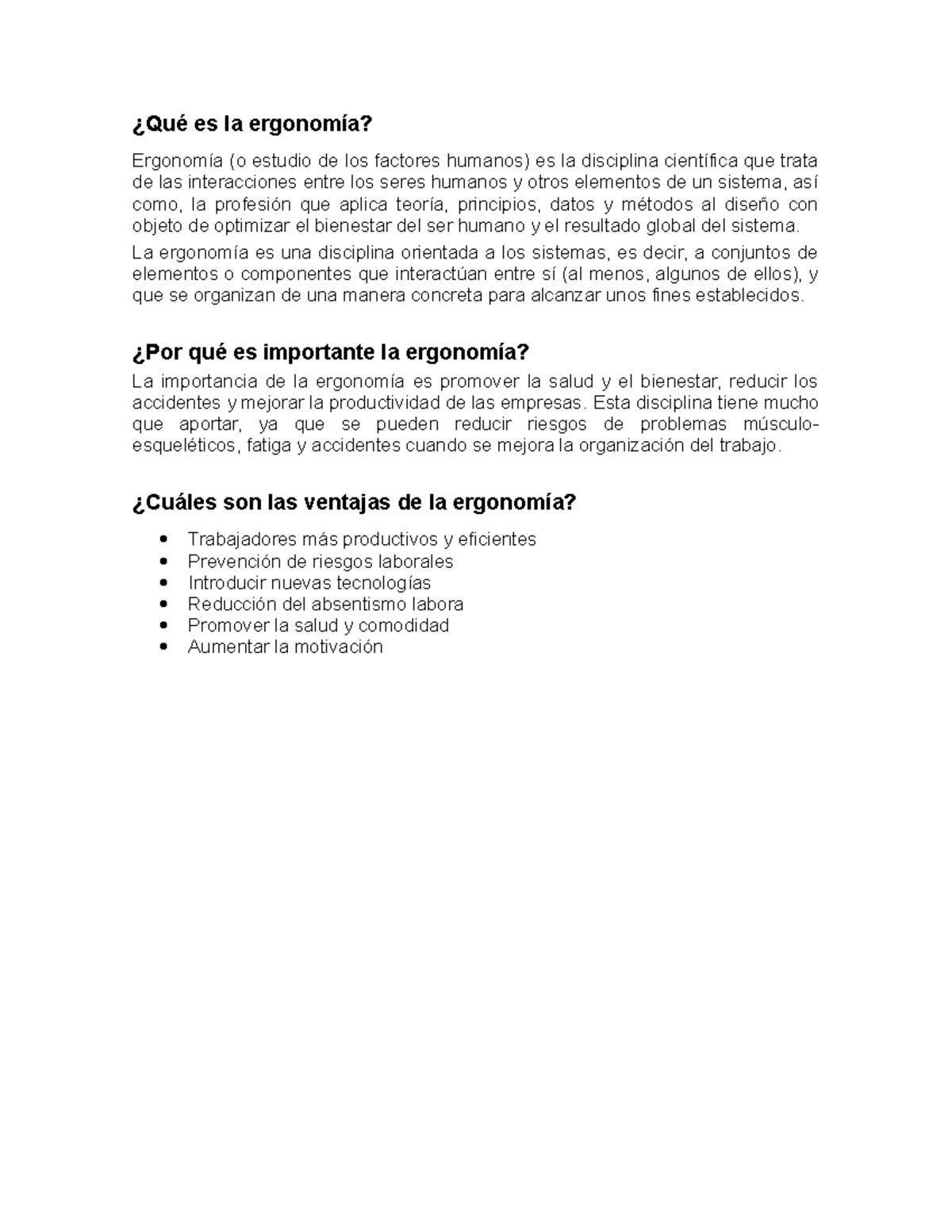 Ergonomia - sdsdd - ¿Qué es la ergonomía? Ergonomía (o estudio de los ...