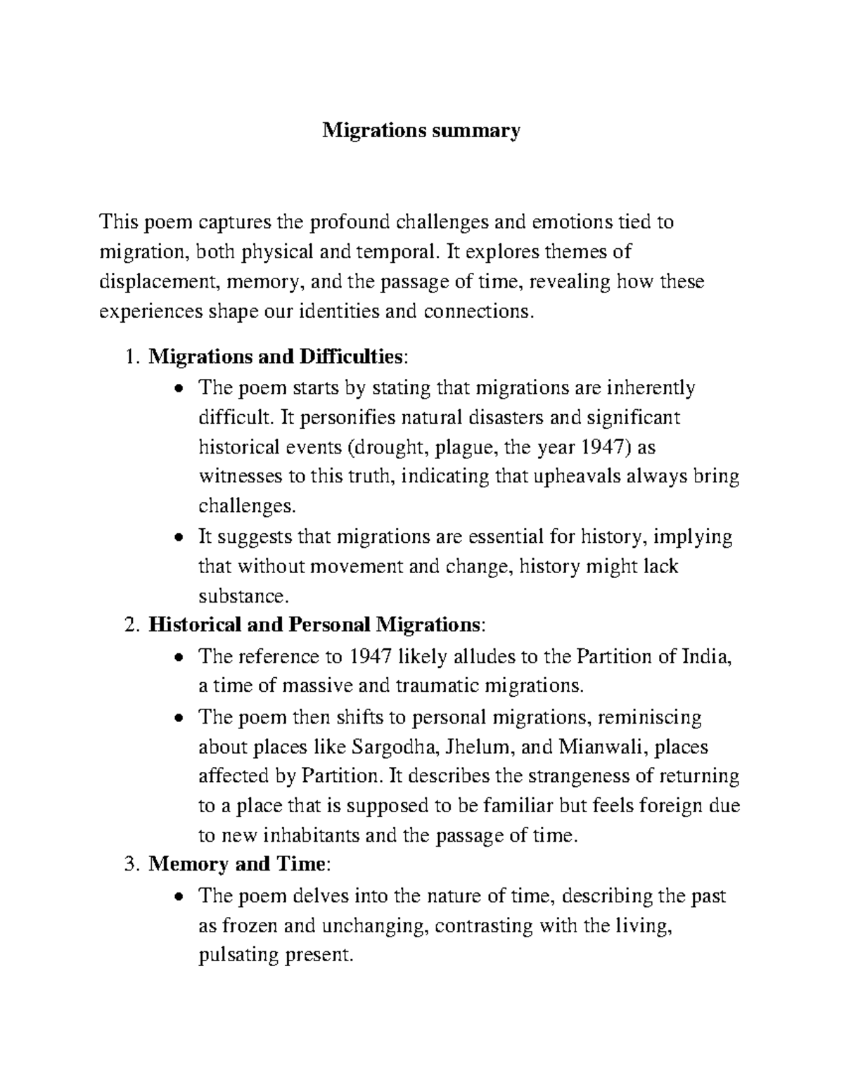 Migrations summary - Migrations summary This poem captures the profound ...