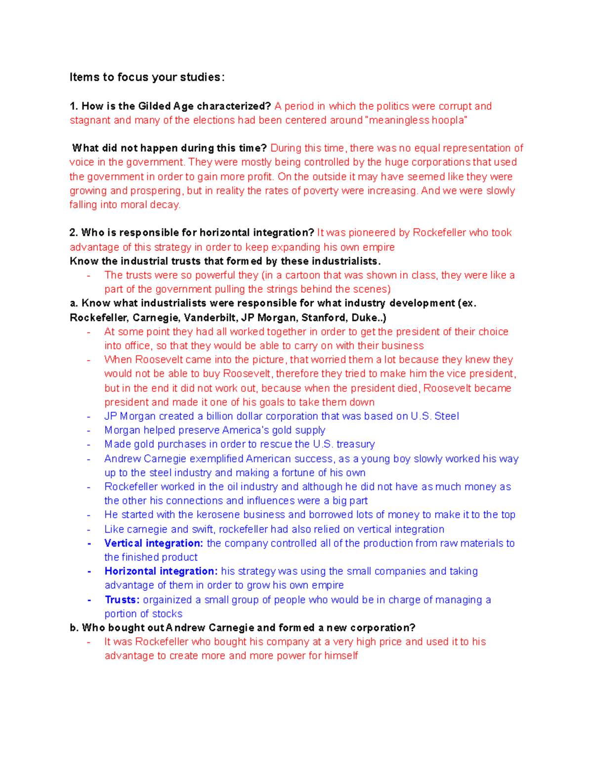 Gilded Age Era Notes - Items to focus your studies: How is the Gilded ...