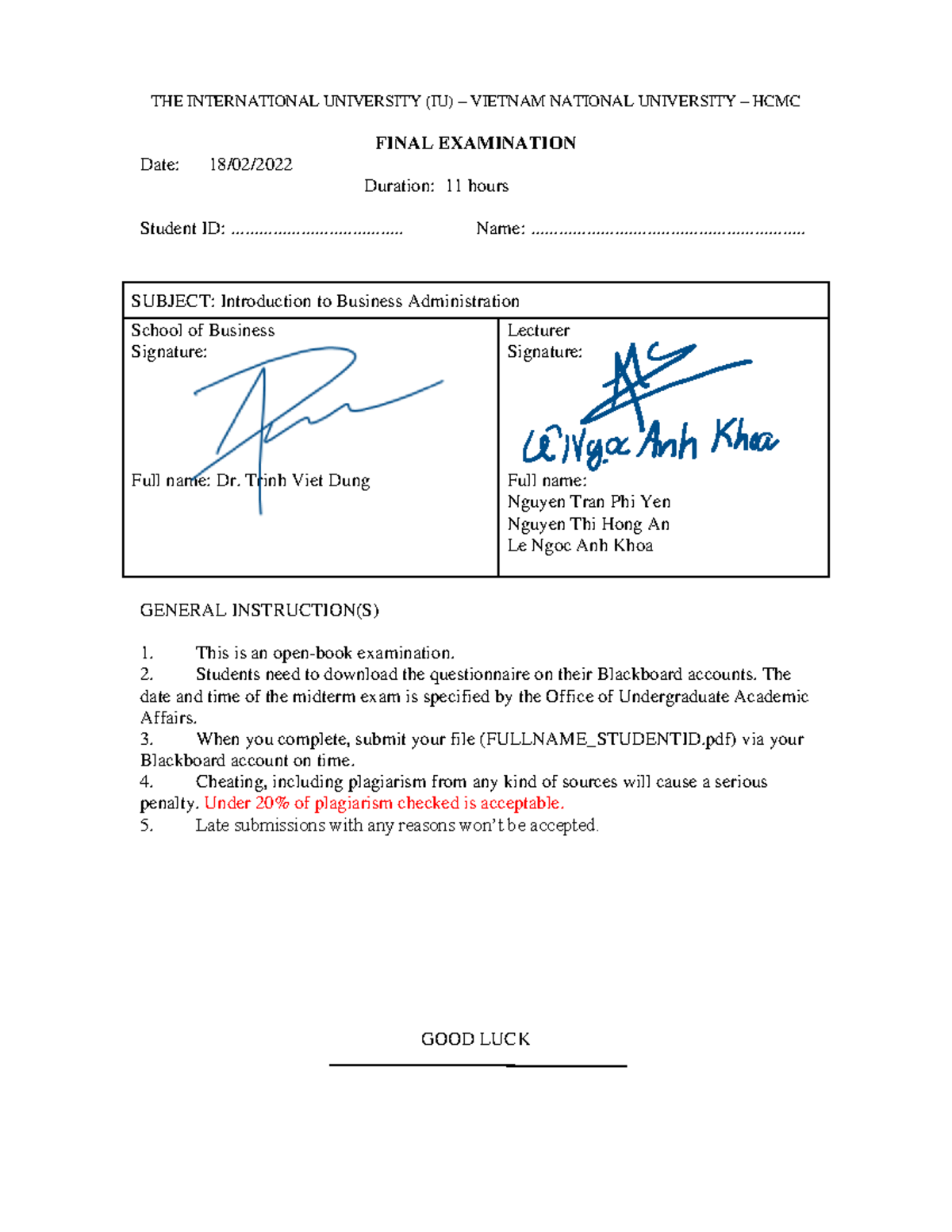 (Upload) Intro 2BA - Final exam sem 2 y2021-2022- Feb 2022 - THE ...