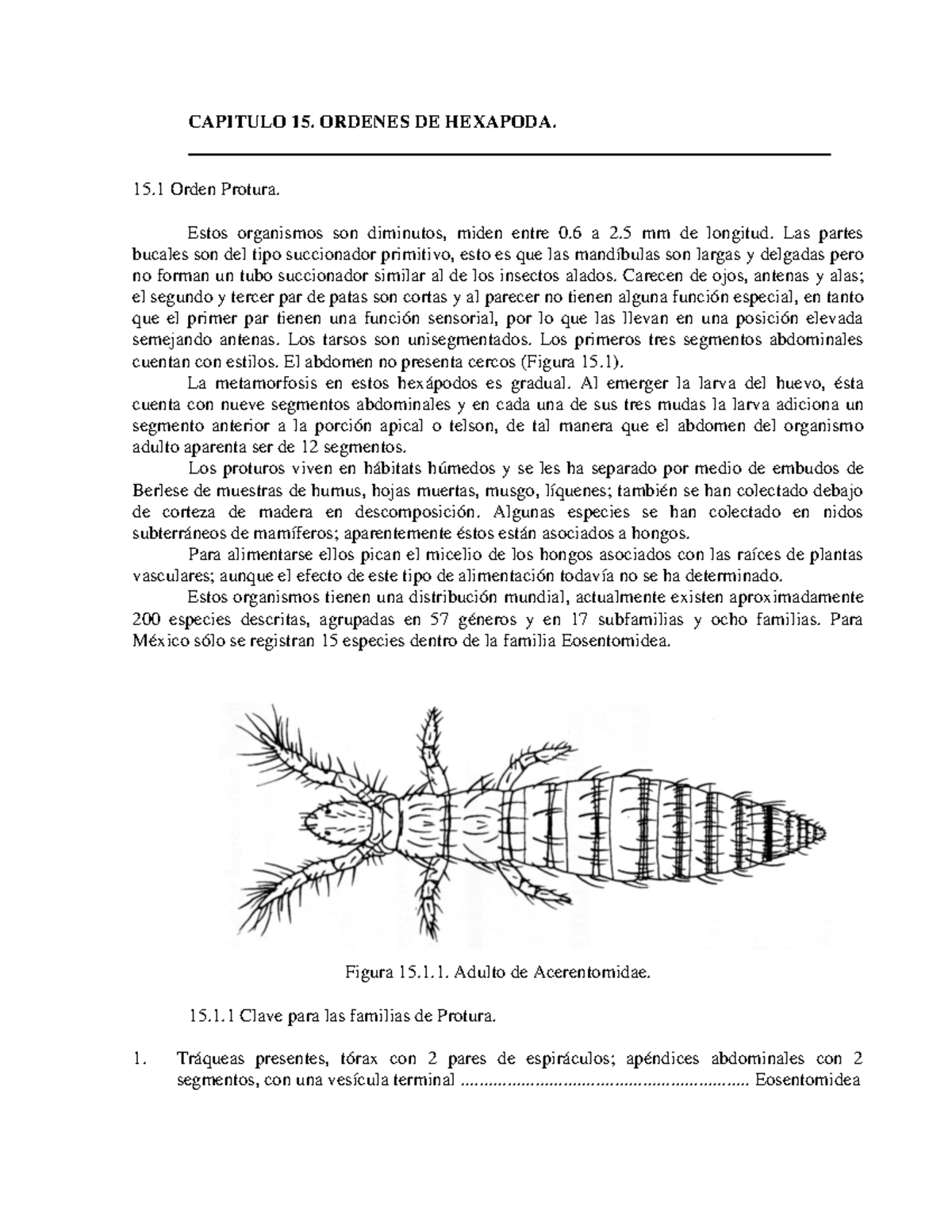 Protura-Collembola-Diplura - CAPITULO 15. ORDENES DE HEXAPODA. - Studocu