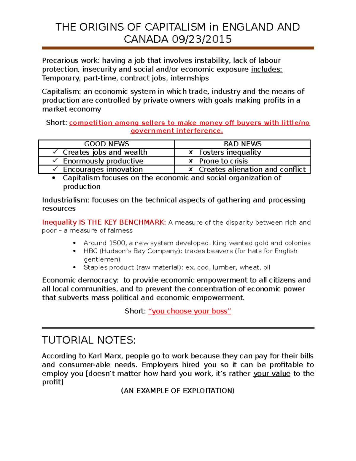 Lecture notes, lectures 2 - THE ORIGINS OF CAPITALISM in ENGLAND AND ...
