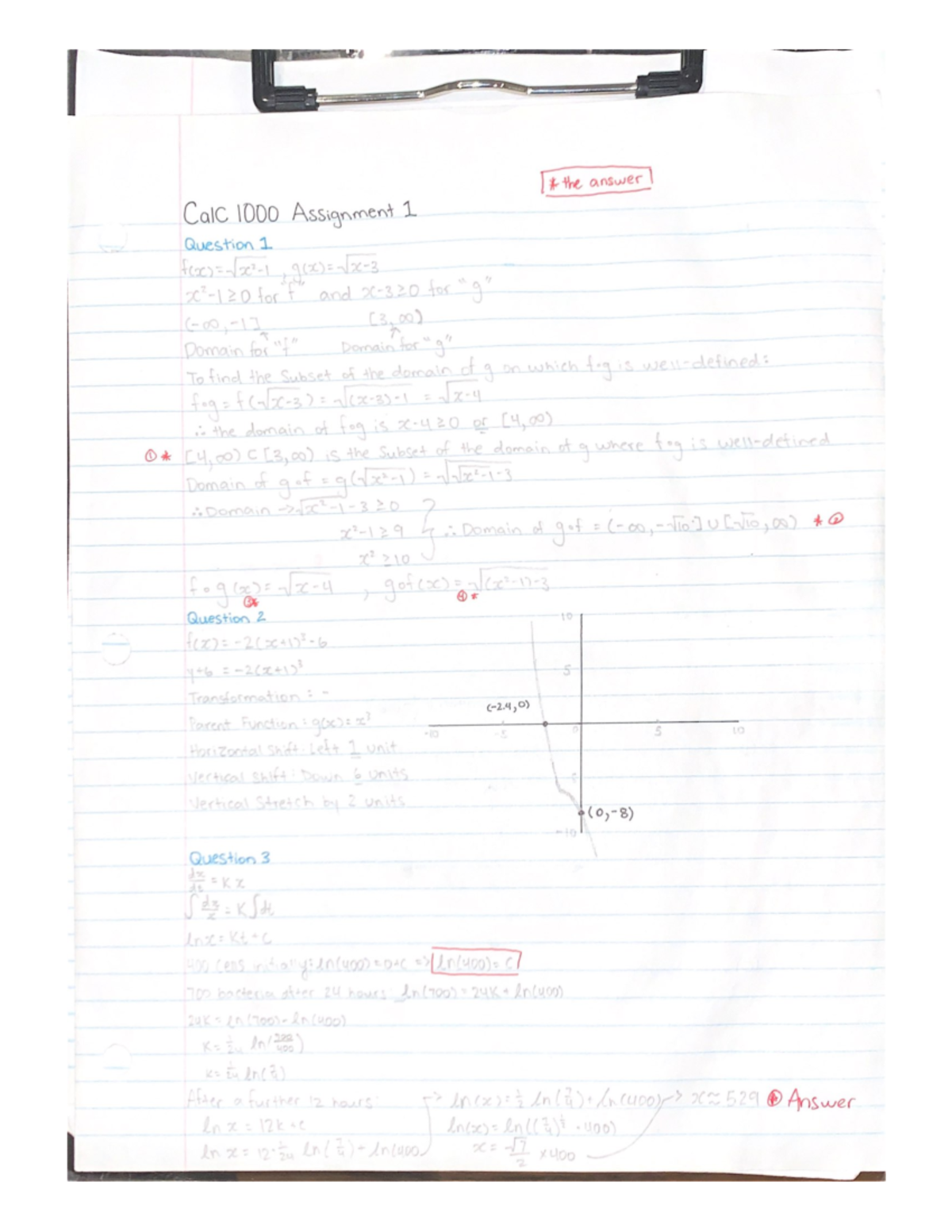 Calc 1000 Assignment 1 - Calculus 1000A/B - Studocu