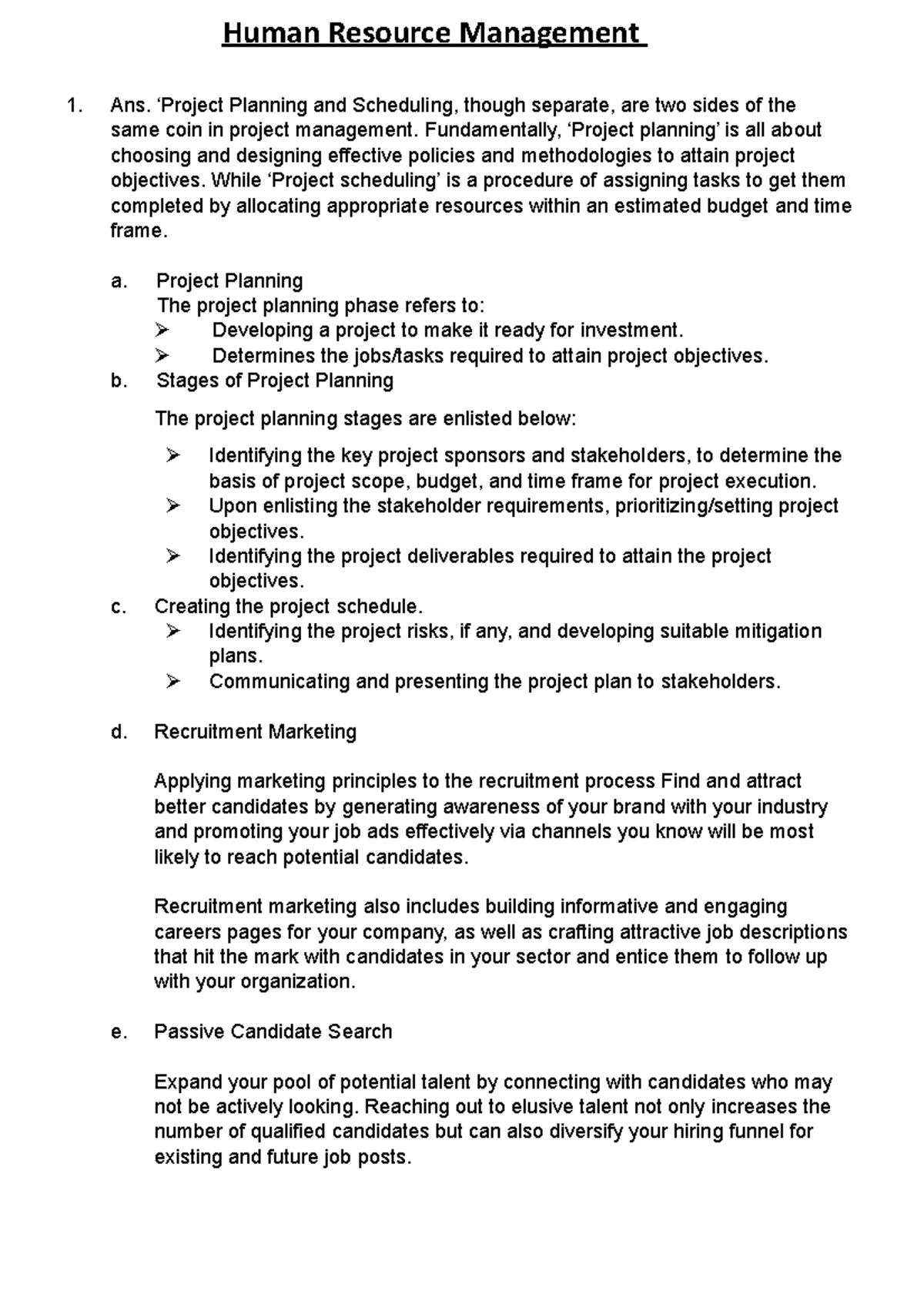 HRM Worksheet 1 - Human Resource Management - Human Resource Management ...
