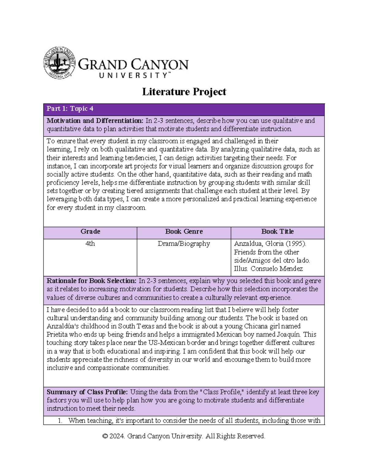 REA 305 RS Lit Project: Engaging Students through Literature ...