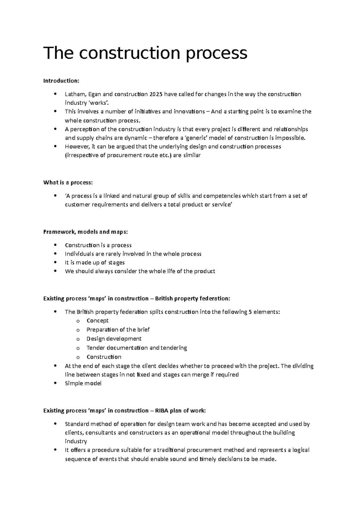 Lecture 10 - The construction process - The construction process ...