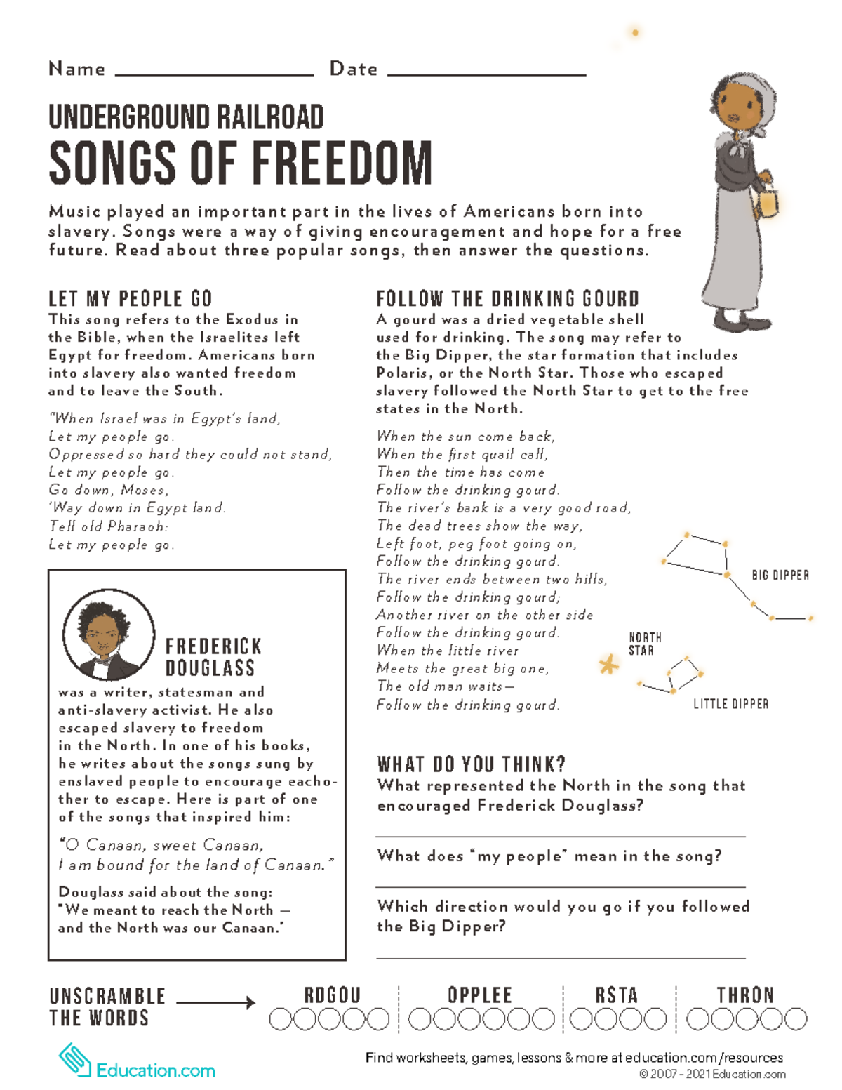 Underground-railroad-songs - Name Date songs of freedom UNDERGROUND ...