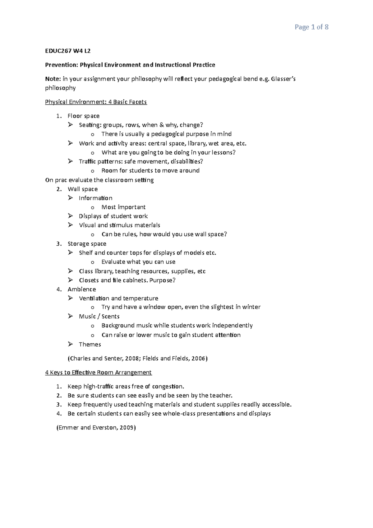 EDUC267 W4 L2 - Detailed lecture notes - EDUC267 W4 L Prevention ...