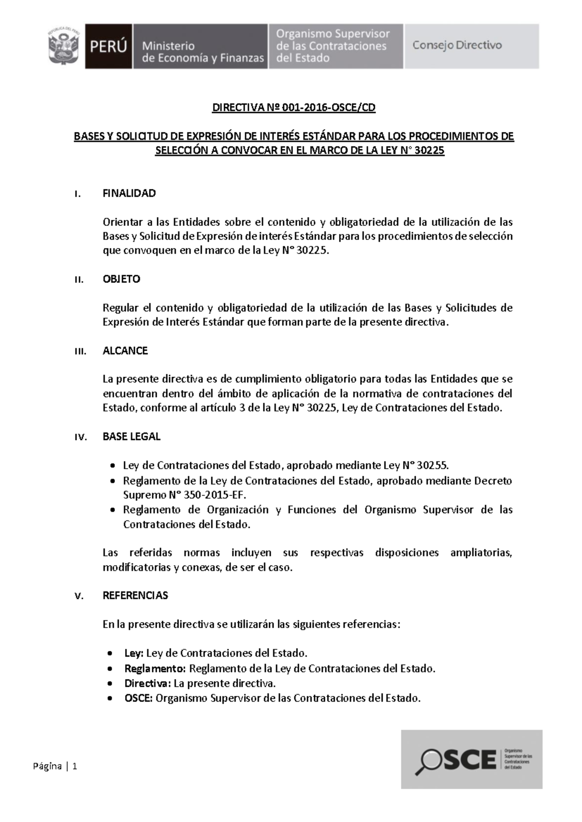 Directiva 001 2016 OSCE CD Bases estandarizadas - DIRECTIVA Nº 001-2016-OSCE/CD BASES Y ...