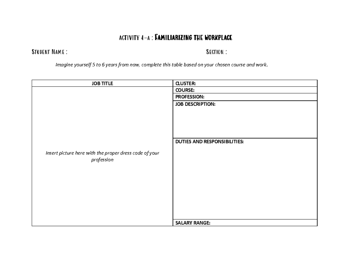 Activity 4- Familiarizing-YOUR-OWN- Workplace - Business Administration ...