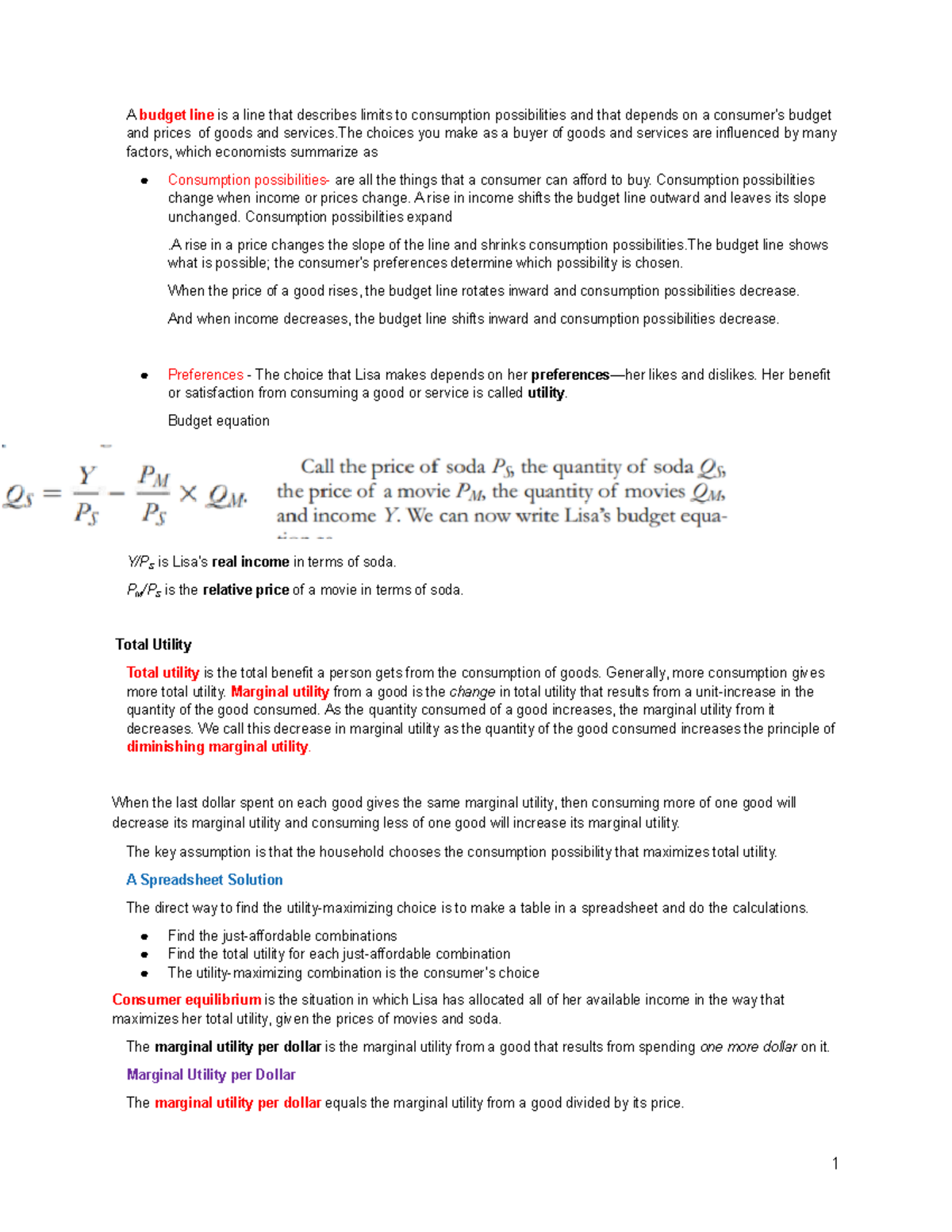 Econs exam 2 sheet - summaries of chapters - Microeconomics for ...