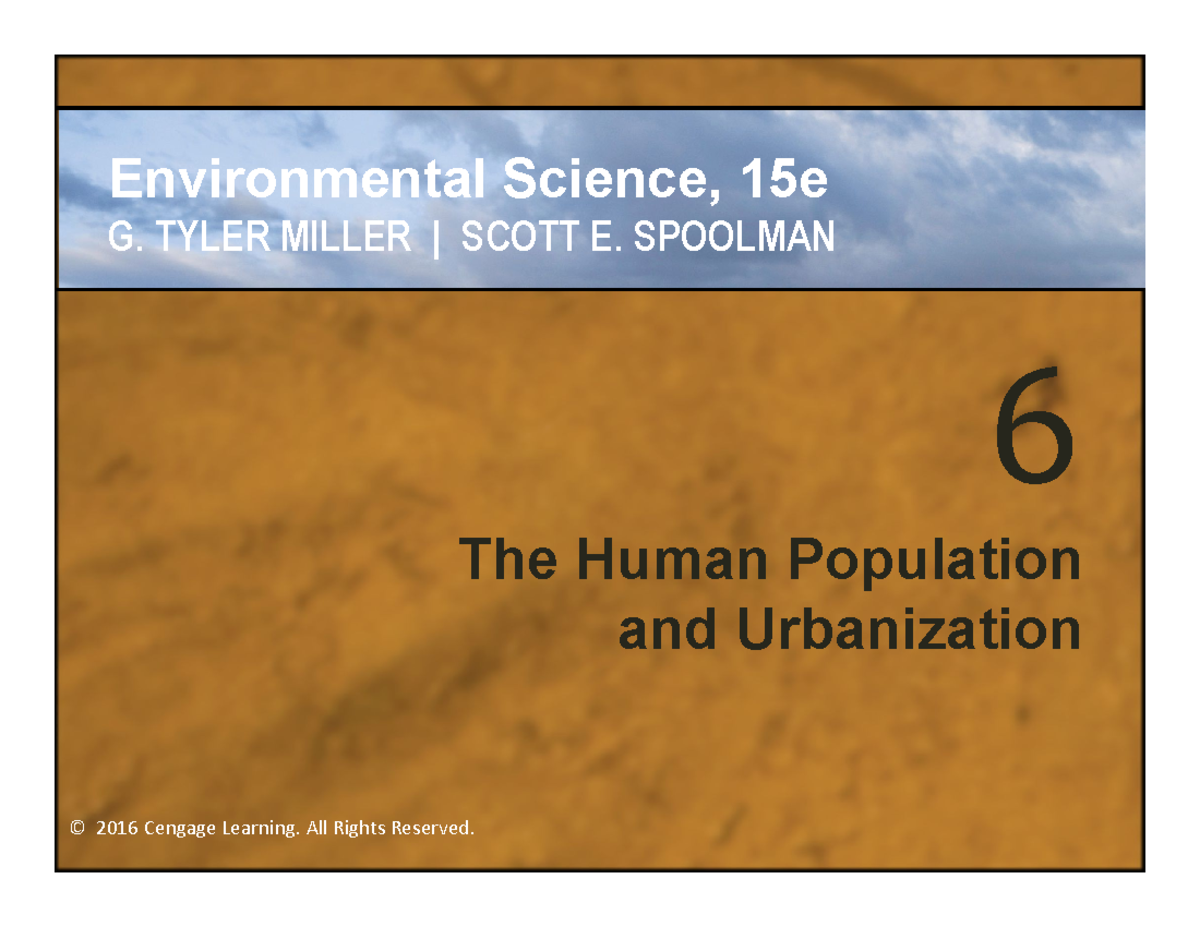 Environmental Science Chapter 6 - The Human Population and Urbanization ...