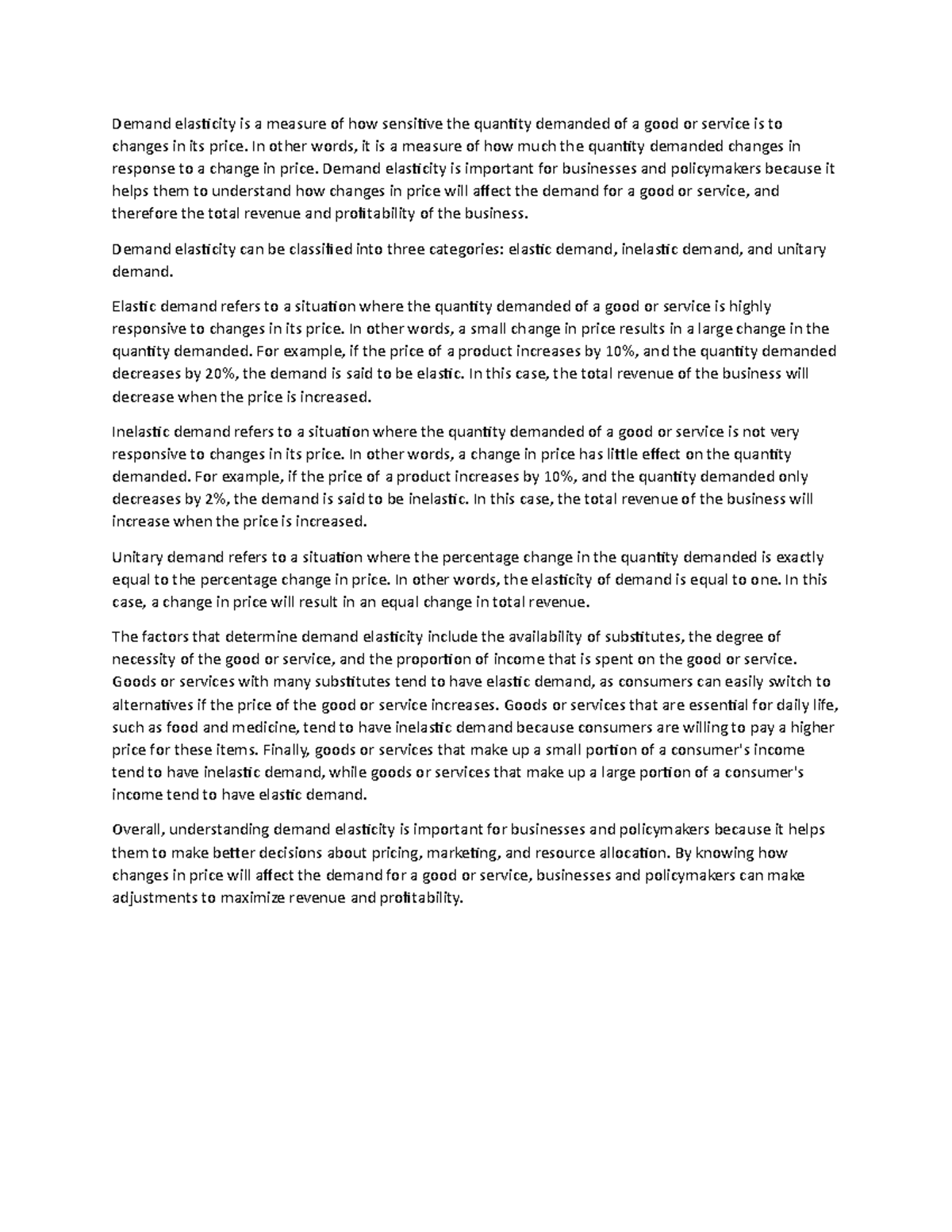 Demand Elasticity Basic Intro On The Topic Demand Elasticity Is A Measure Of How Sensitive