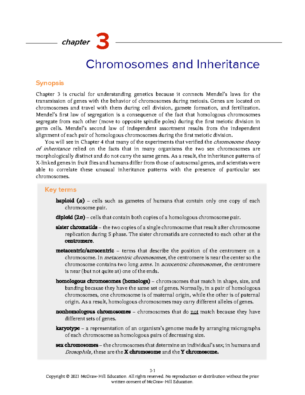 Goldberg Genetics 7e CH03 SMSG pdf - 3- Copyright © 2021 McGraw-Hill ...