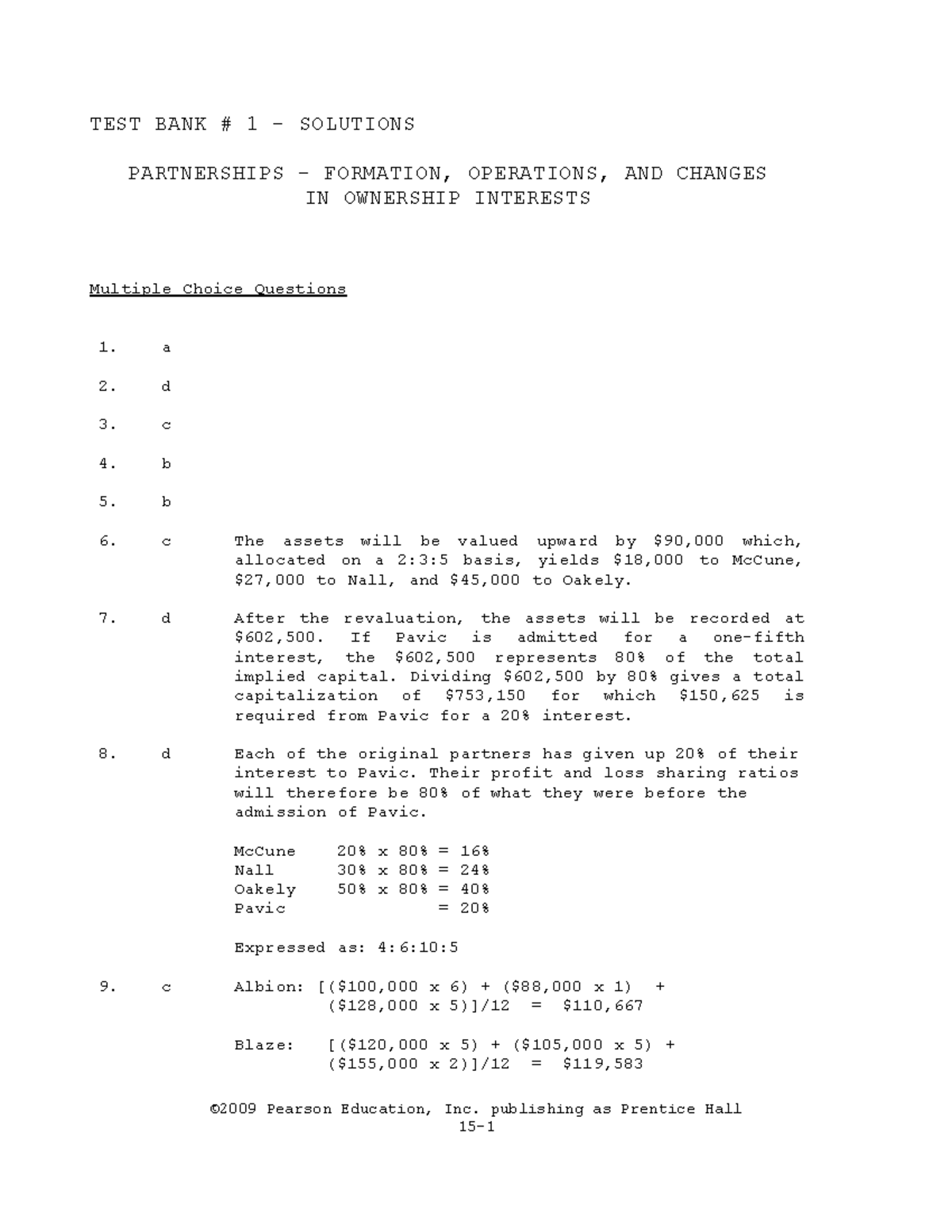 TEST BANK 1 Solutions - C1 introduction to law and obligations - TEST ...