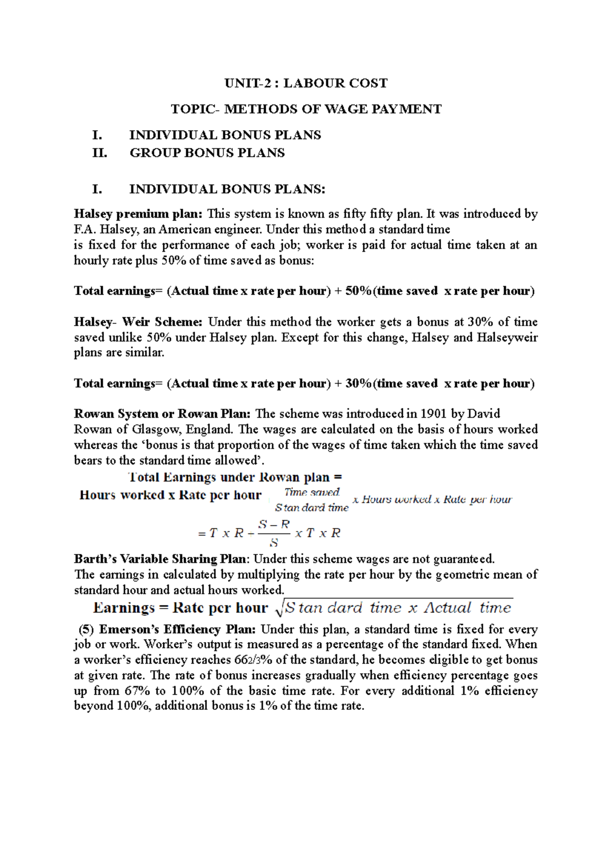 Methods Of Wage Payment labour UNIT 2 LABOUR COST TOPIC METHODS OF methods-of-wage-payment-labour-unit-2-labour-cost-topic-methods-of