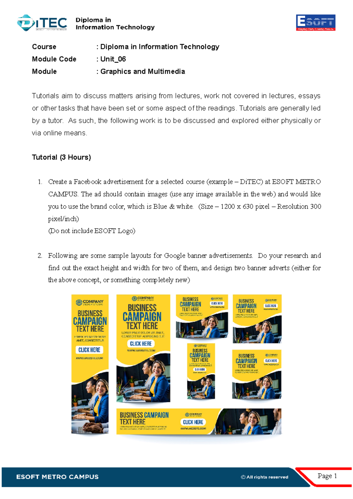 2848-1633683801289-Tutorial 6.1 [3 hours] - Course : Diploma in ...