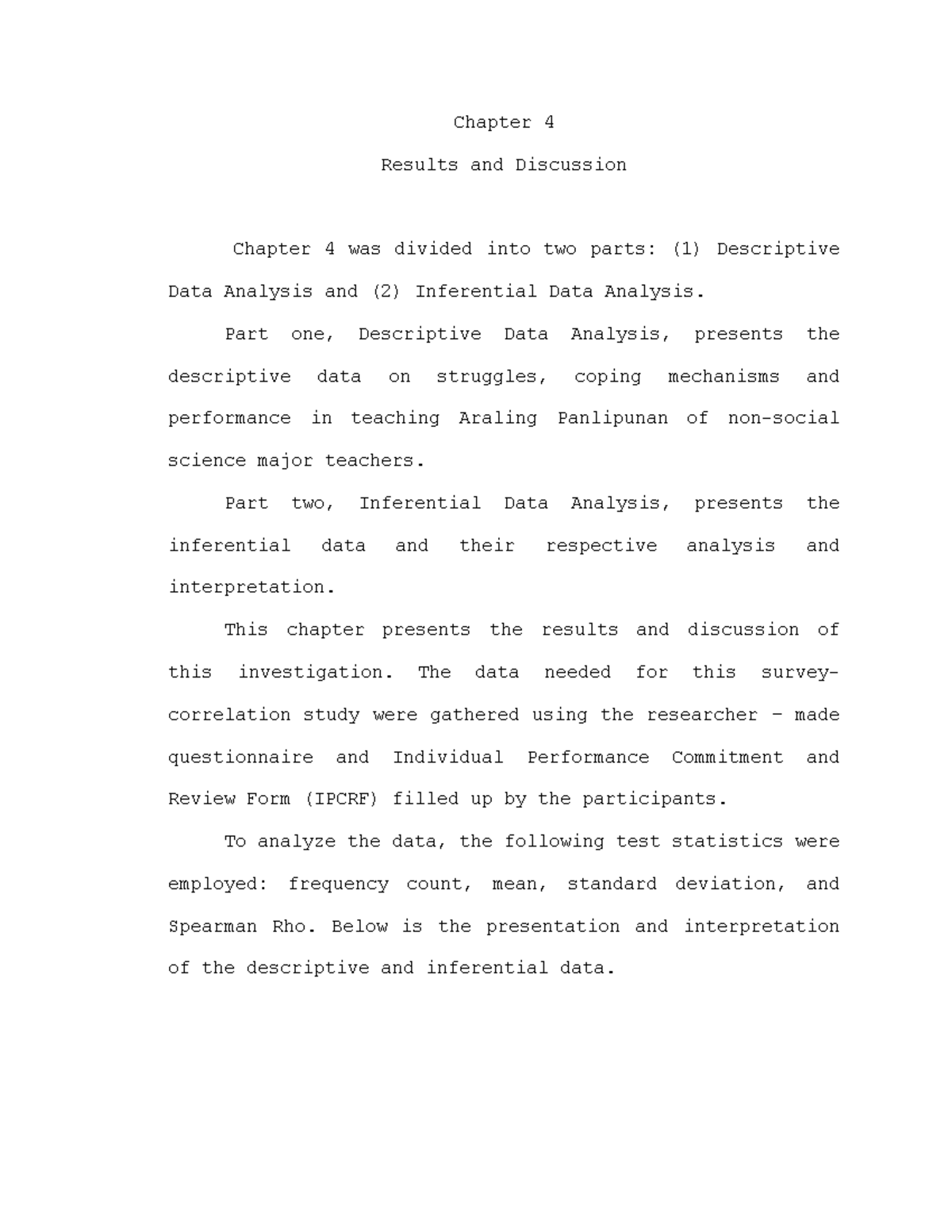 Chapter-4 - for schol purose - Chapter 4 Results and Discussion Chapter ...