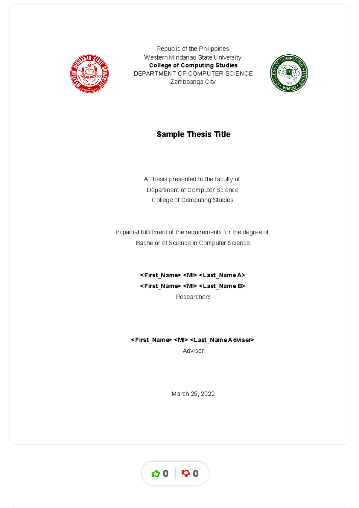 Thesis-sample-layout compress - Republic of the Philippines Western ...