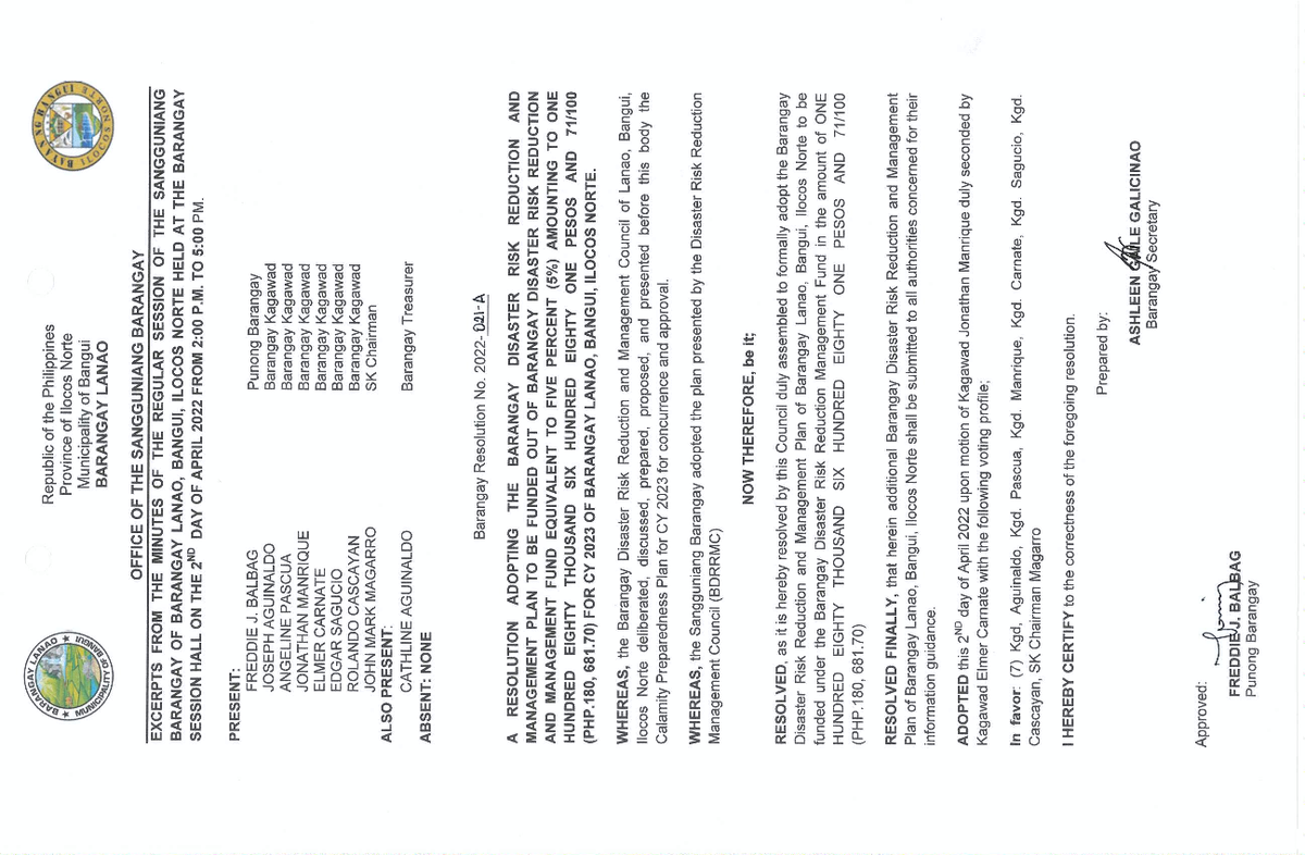 Bdrrm PLAN 2023 - Republic of the Philippines Province of llocos Norte ...