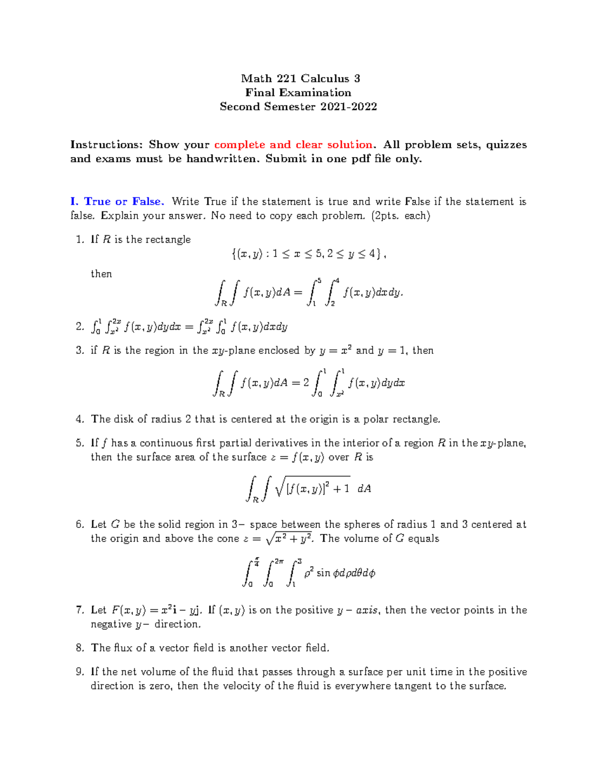 Calculus 3-Final 904d39562 f71592 ec3d4de7ddddc 9e43 - Math 221 ...