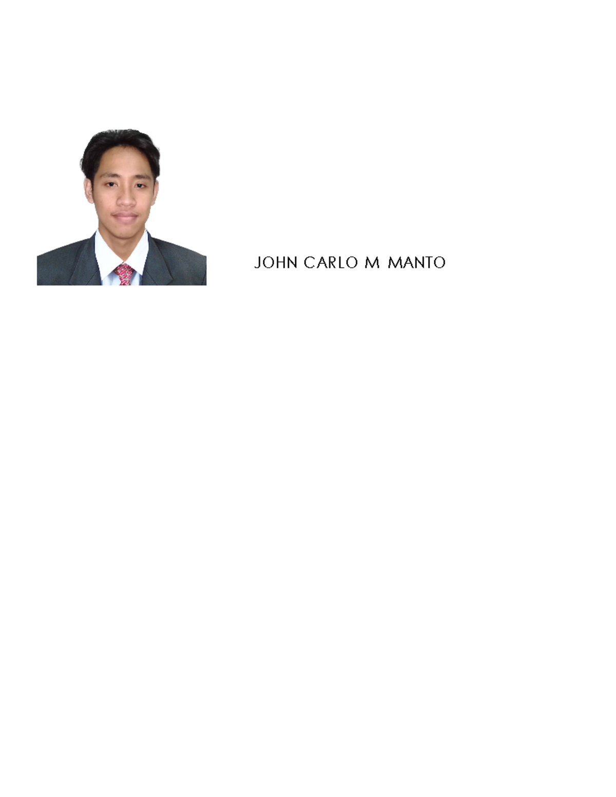 JOHN- Carlo- Manto - dsdsf - JOHN CARLO M MANTO PROFILE I am a student ...
