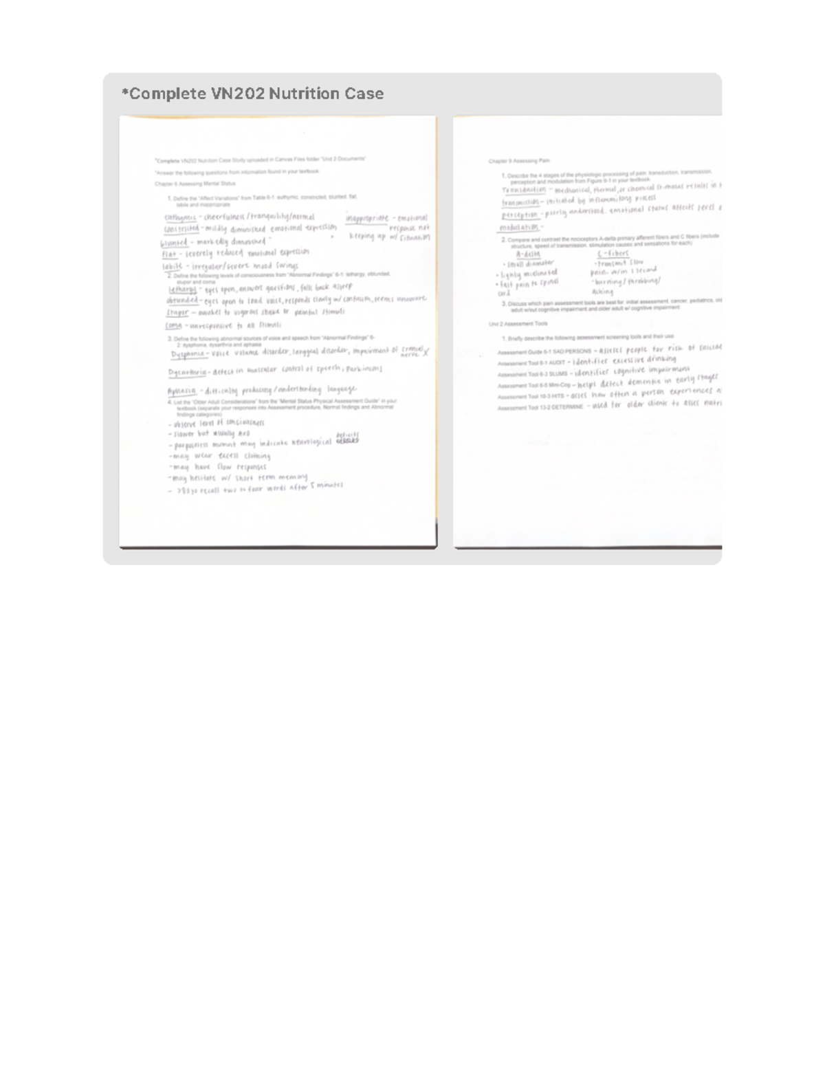 *Complete VN202 Nutrition Case - RN150 - Studocu