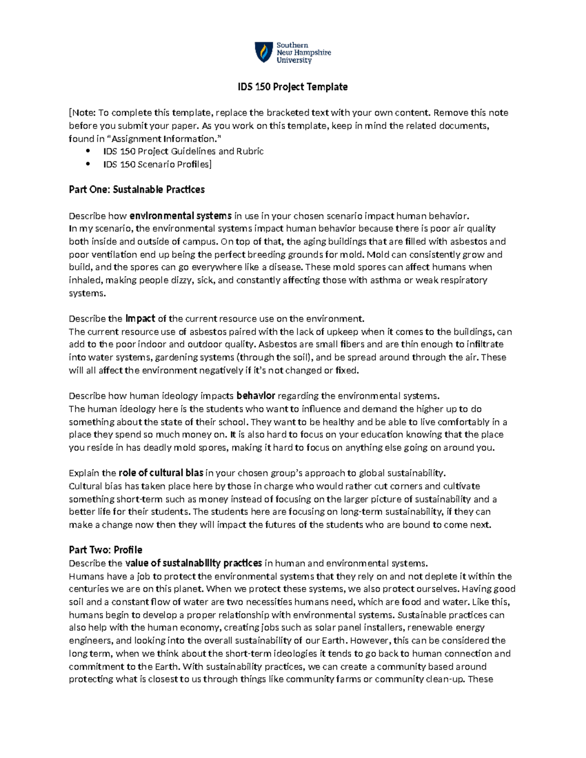 IDS 150 Project Final - essay work - IDS 150 Project Template [Note: To ...