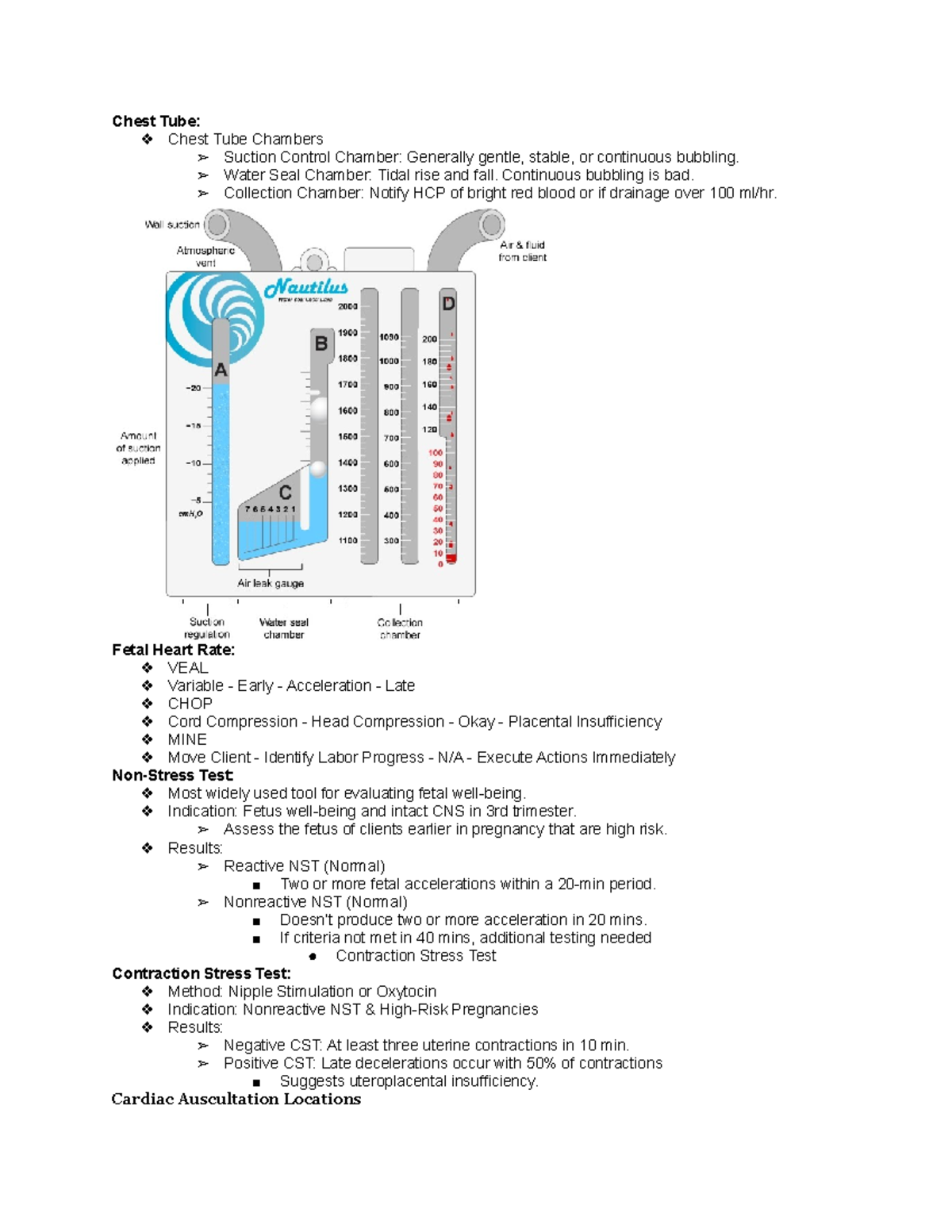 Nclexcheat Sheet - Study notes. - Chest Tube: Chest Tube Chambers ...