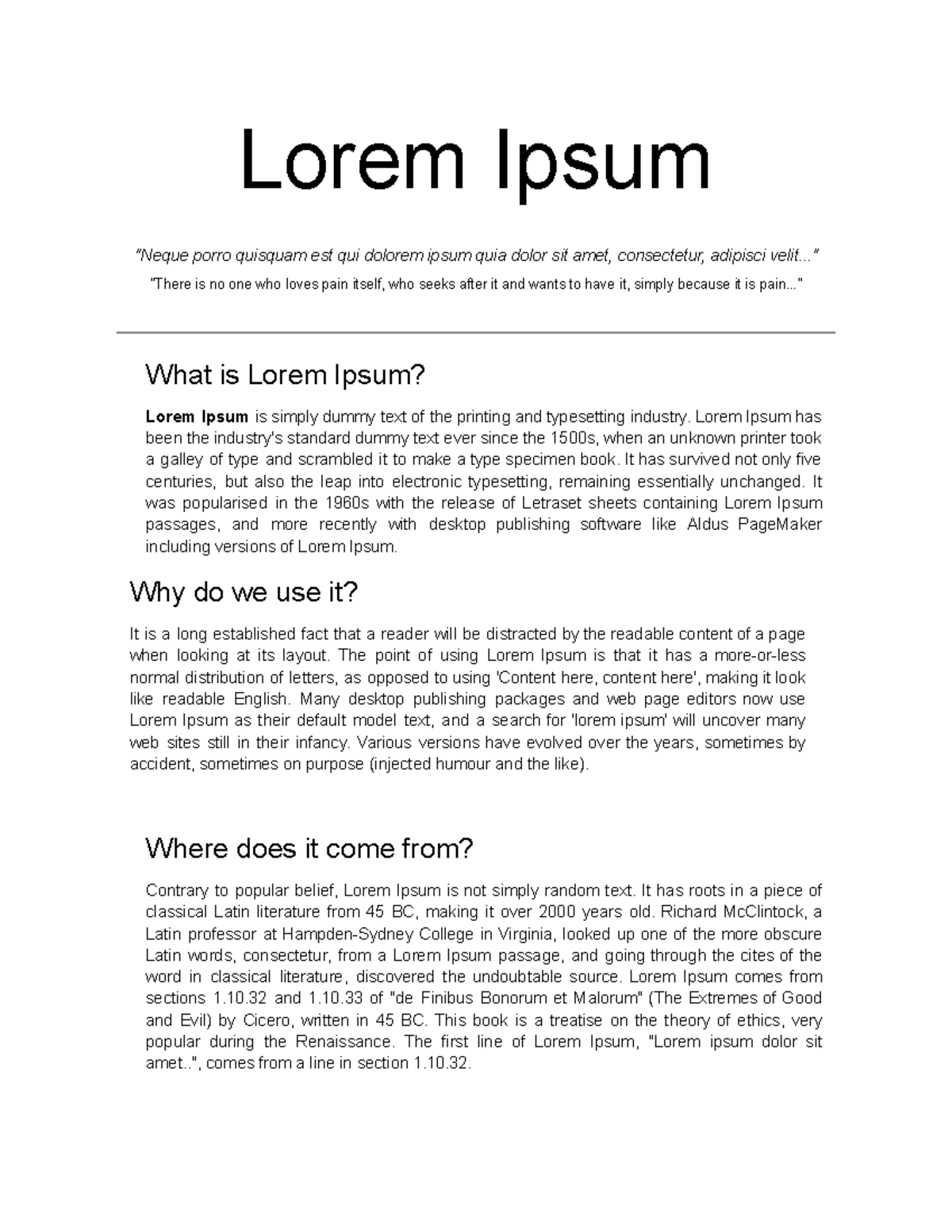 Lorem Ipsum - TEMPLATE - Lorem Ipsum "Neque porro quisquam est qui ...