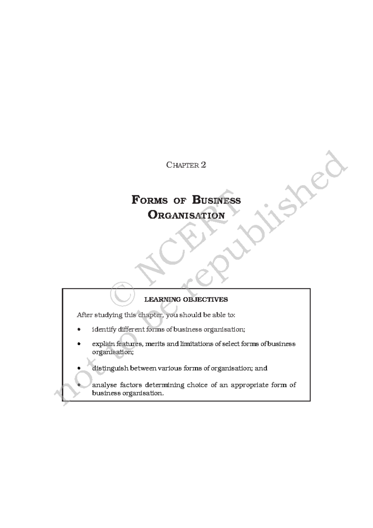 Business 2 - CHAPTER 2 FORMS OF B USINESS ORGANISATION LEARNING ...