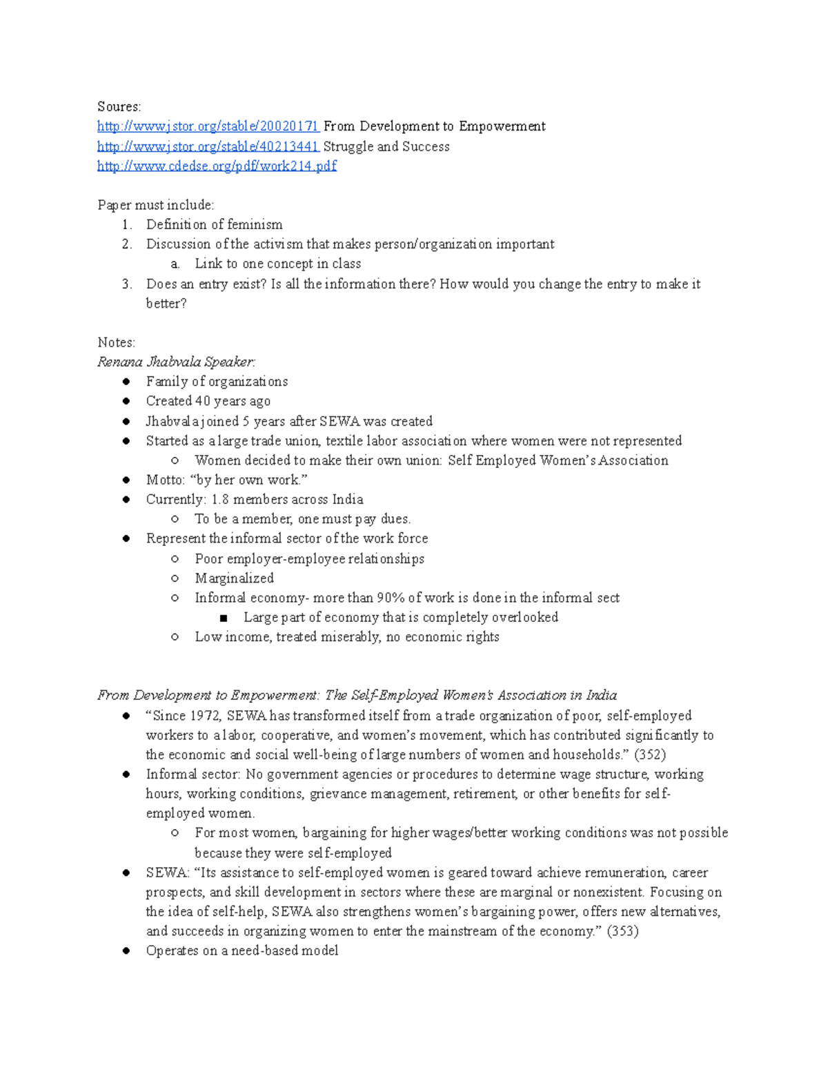 Activism Paper Notes, outline - Soures: jstor/stable/20020171 From ...