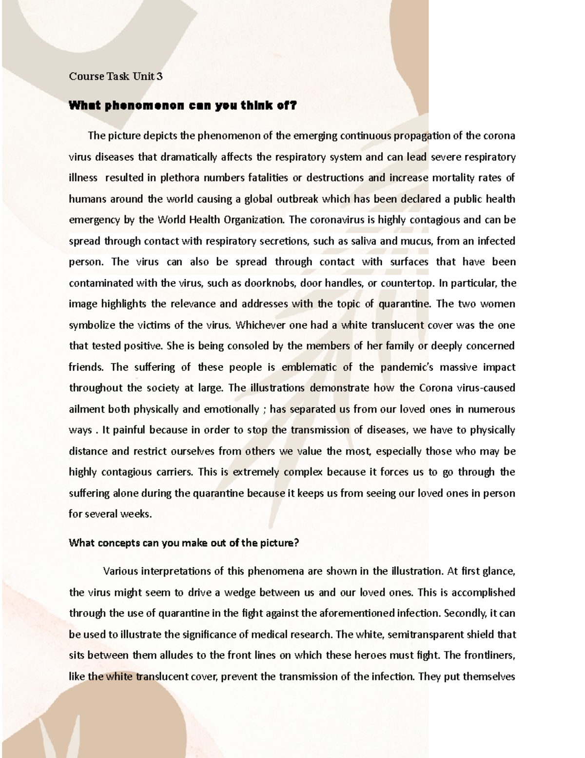 Course Task Unit 3 - you can gain more knowledge - Course Task Unit 3 What phenomenon can you ...