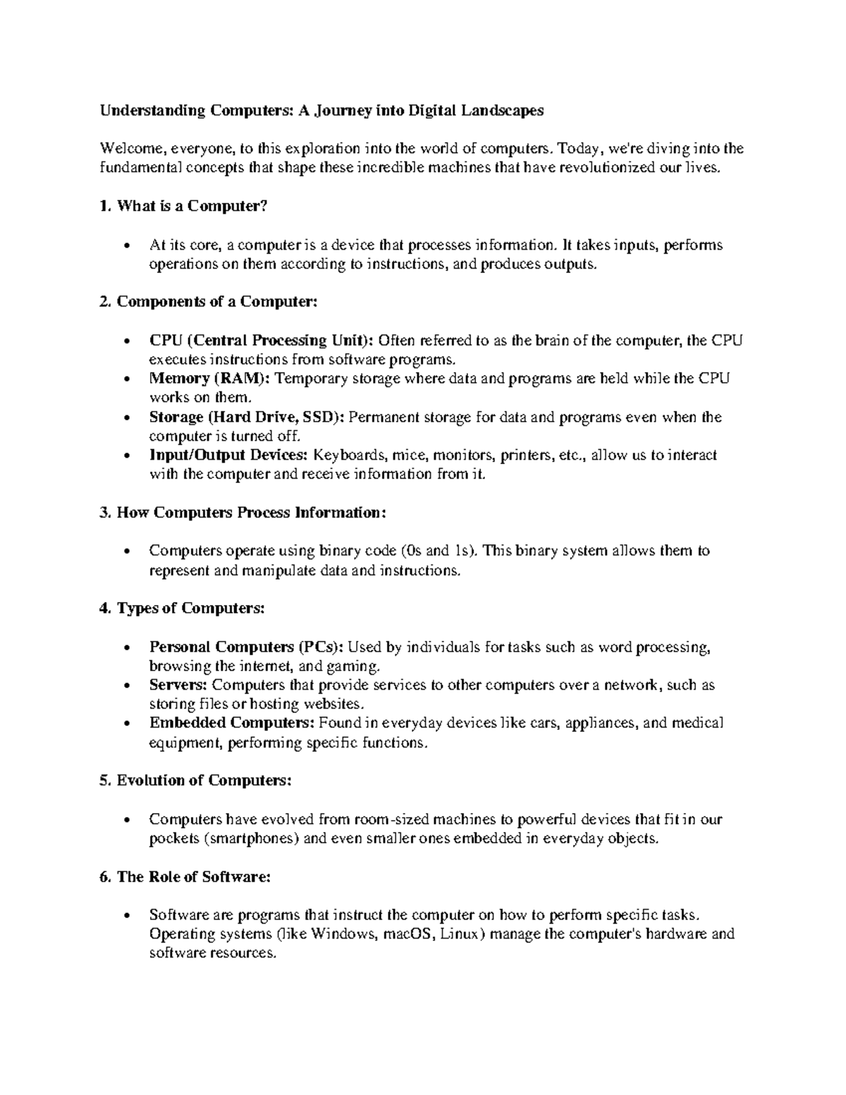 Understanding Computers A Journey into Digital Landscapes - Today, we ...