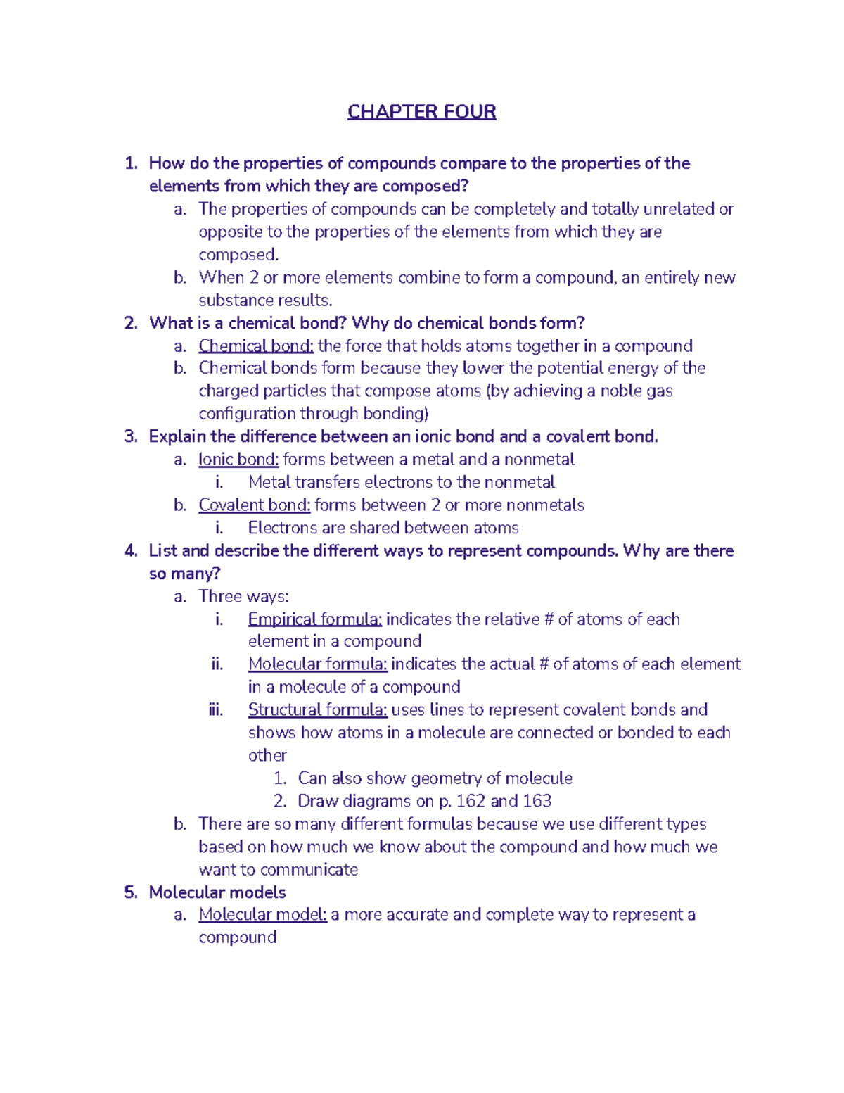 Textbook Chapter 4 Notes - CHEM1601 - Vandy - Studocu