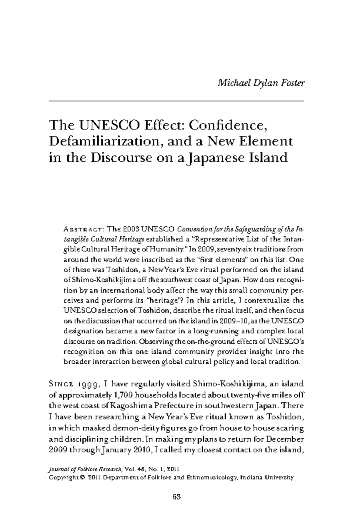 99209 Foster Unesco - TUT - Journal of Folklore Research, Vol. 48, No ...