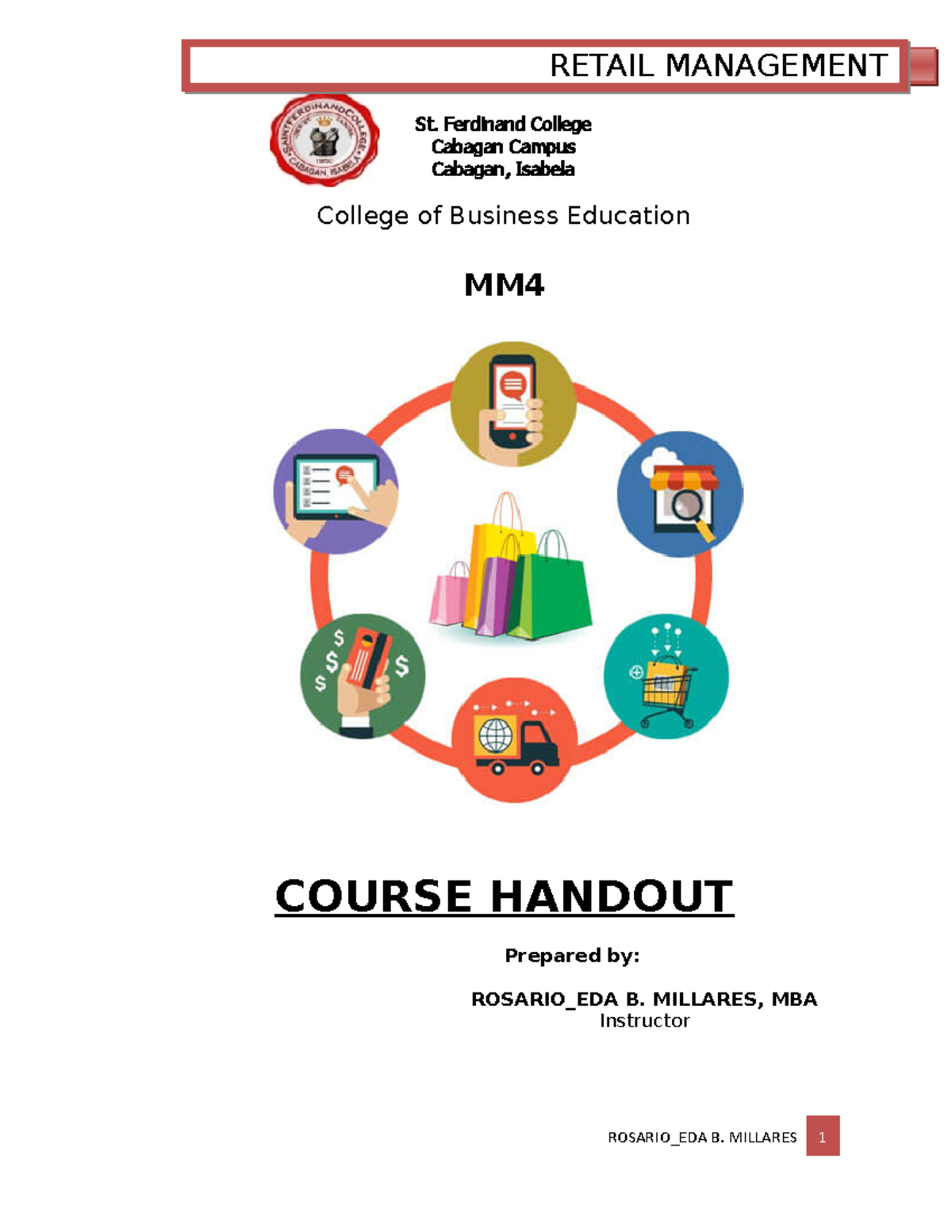 Retail mngt module 1 - St. Ferdinand College Cabagan Campus Cabagan ...