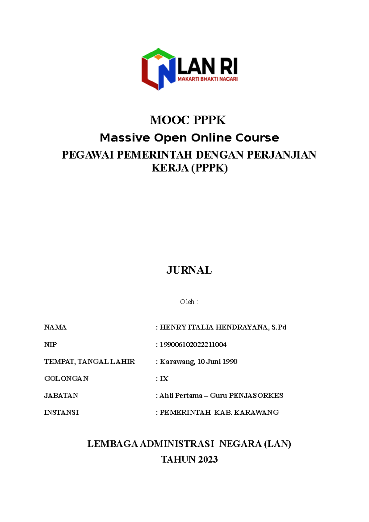 626773277 Jurnal MOOC PPPK - MOOC PPPK Massive Open Online Course ...