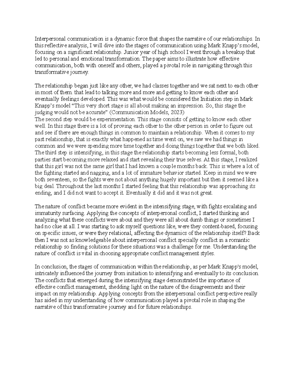 Analysis of Relational Communication - Interpersonal communication is a ...