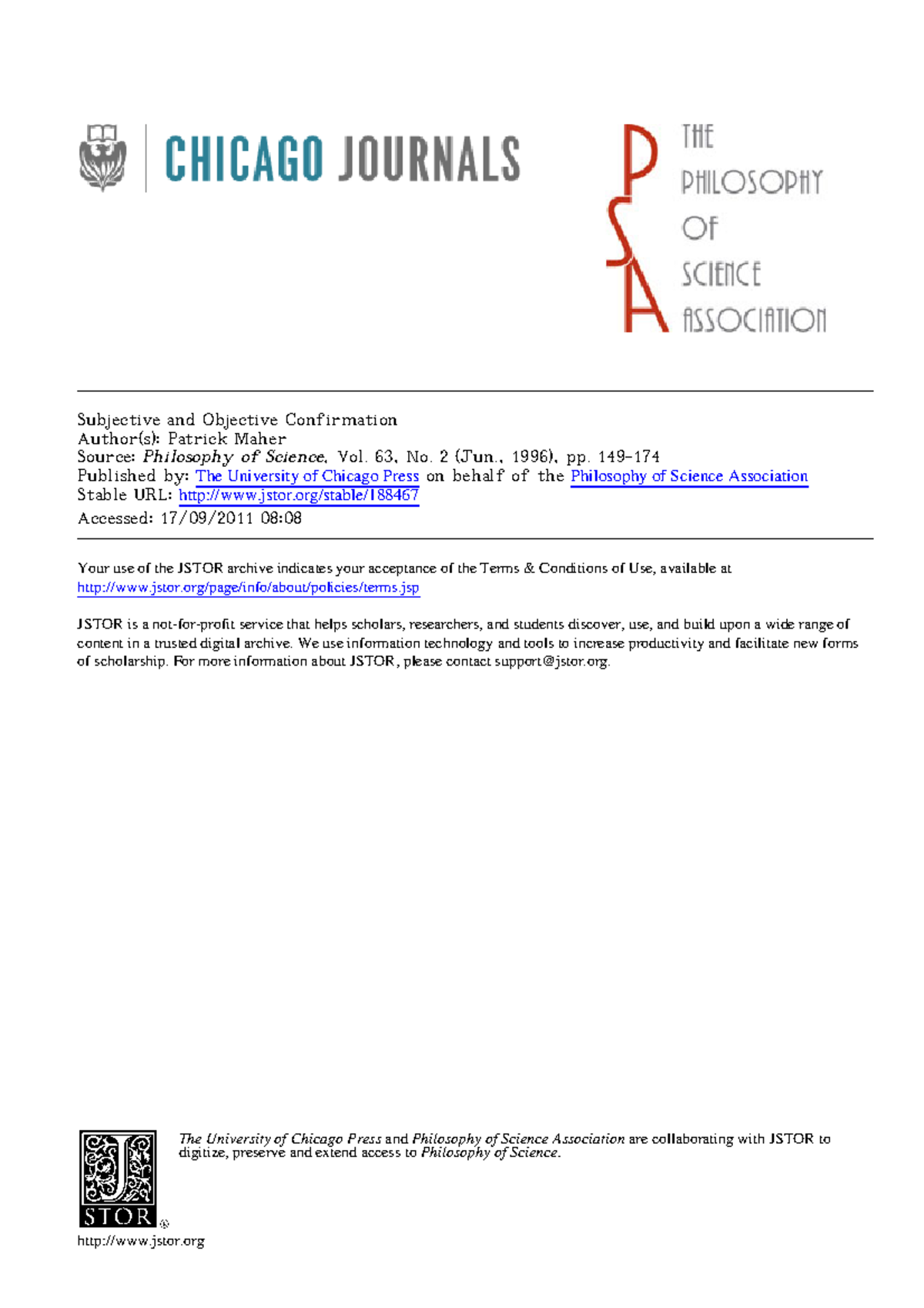 Subjective Objective Confirmation Mayer - Subjective and Objective ...