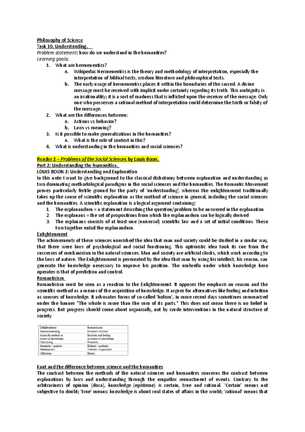 Philosophy of Science - Task 10 - Understanding. Problem statement: how ...