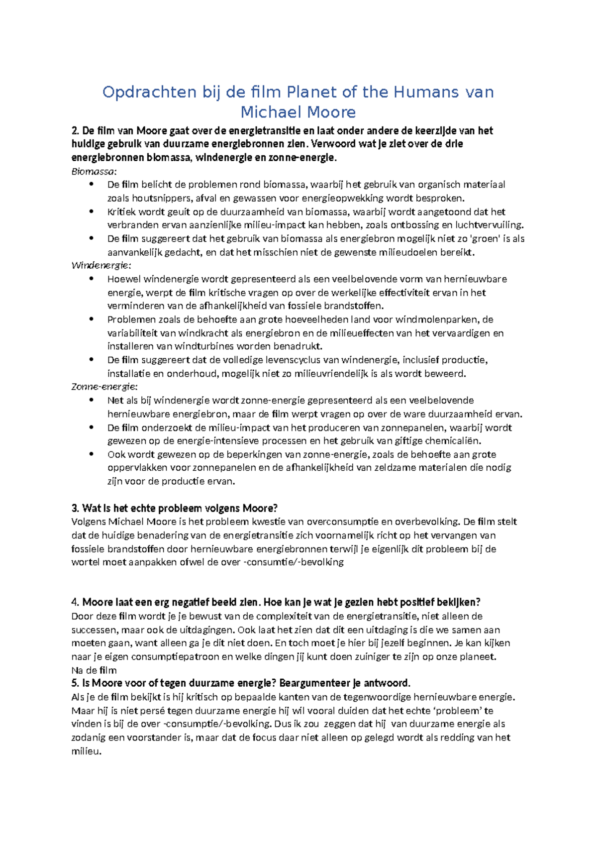 Opdracht FILM - Opdrachten bij de film Planet of the Humans van Michael ...