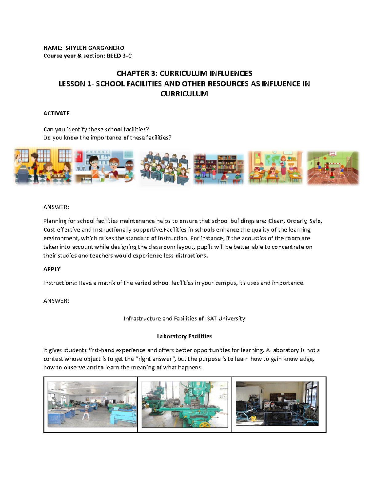 Module 3-ed11 - ed11 - NAME: SHYLEN GARGANERO Course year & section: BEED 3-C CHAPTER 3: - Studocu