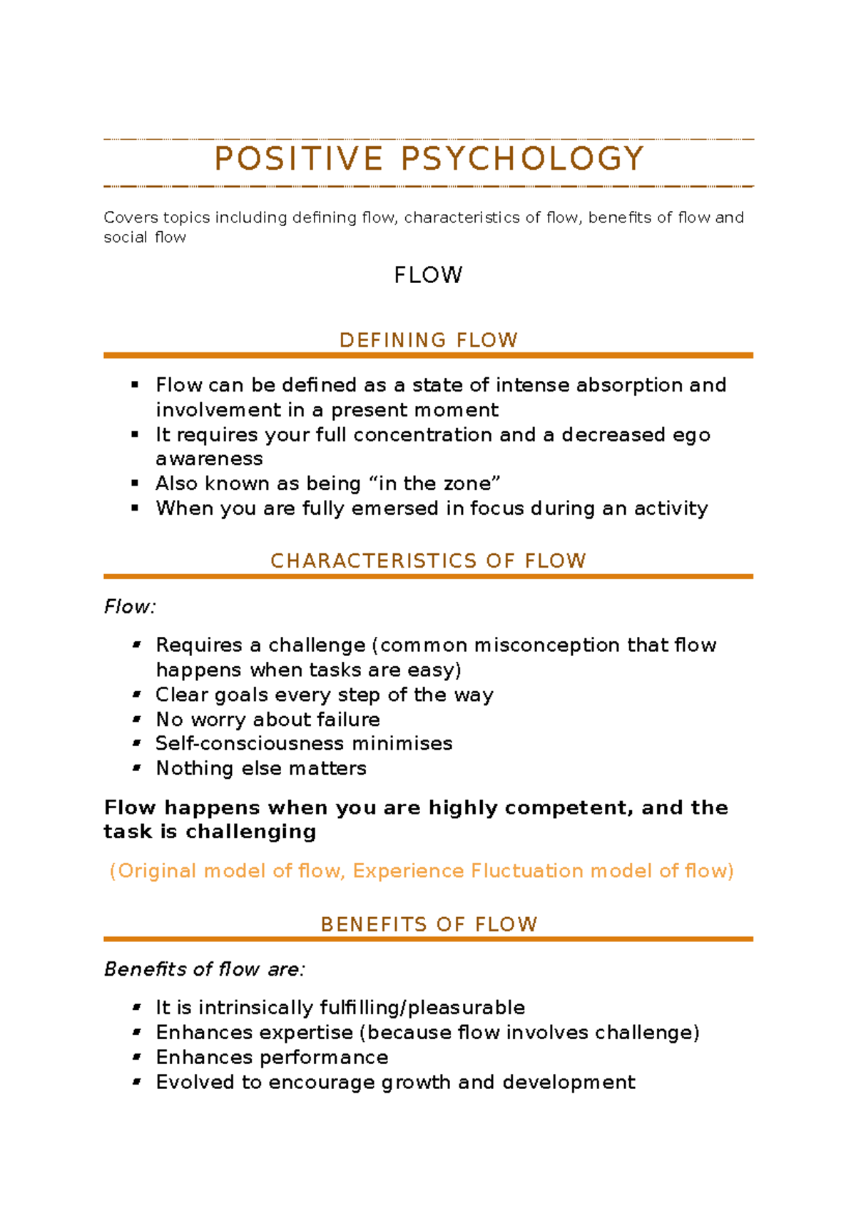 Positive Psychology 14 - P O S I T I V E P S YC H O LO GY Covers topics ...